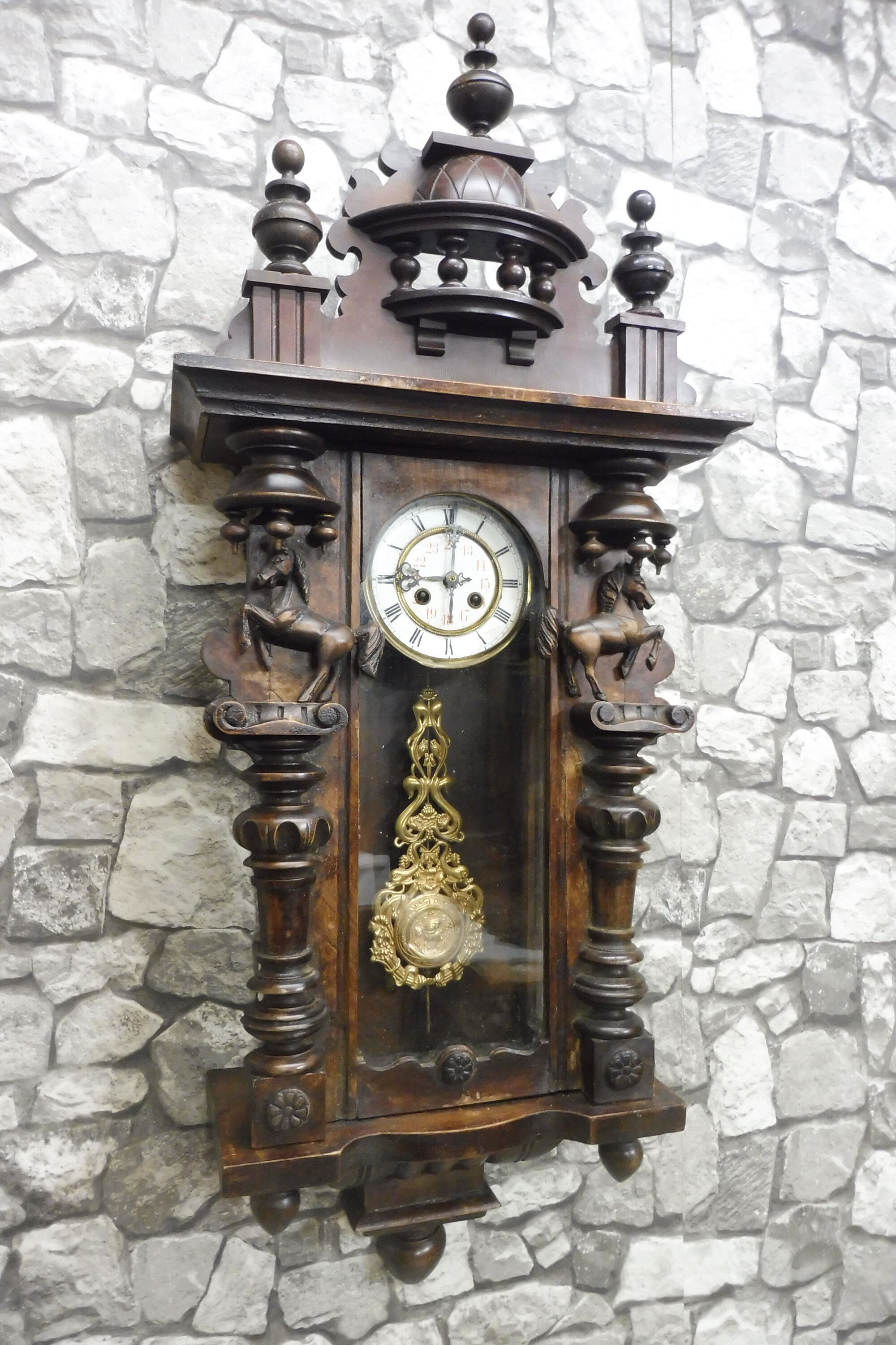 Antique Wooden German Wall Clock Regulator Old Wall Clock - Etsy