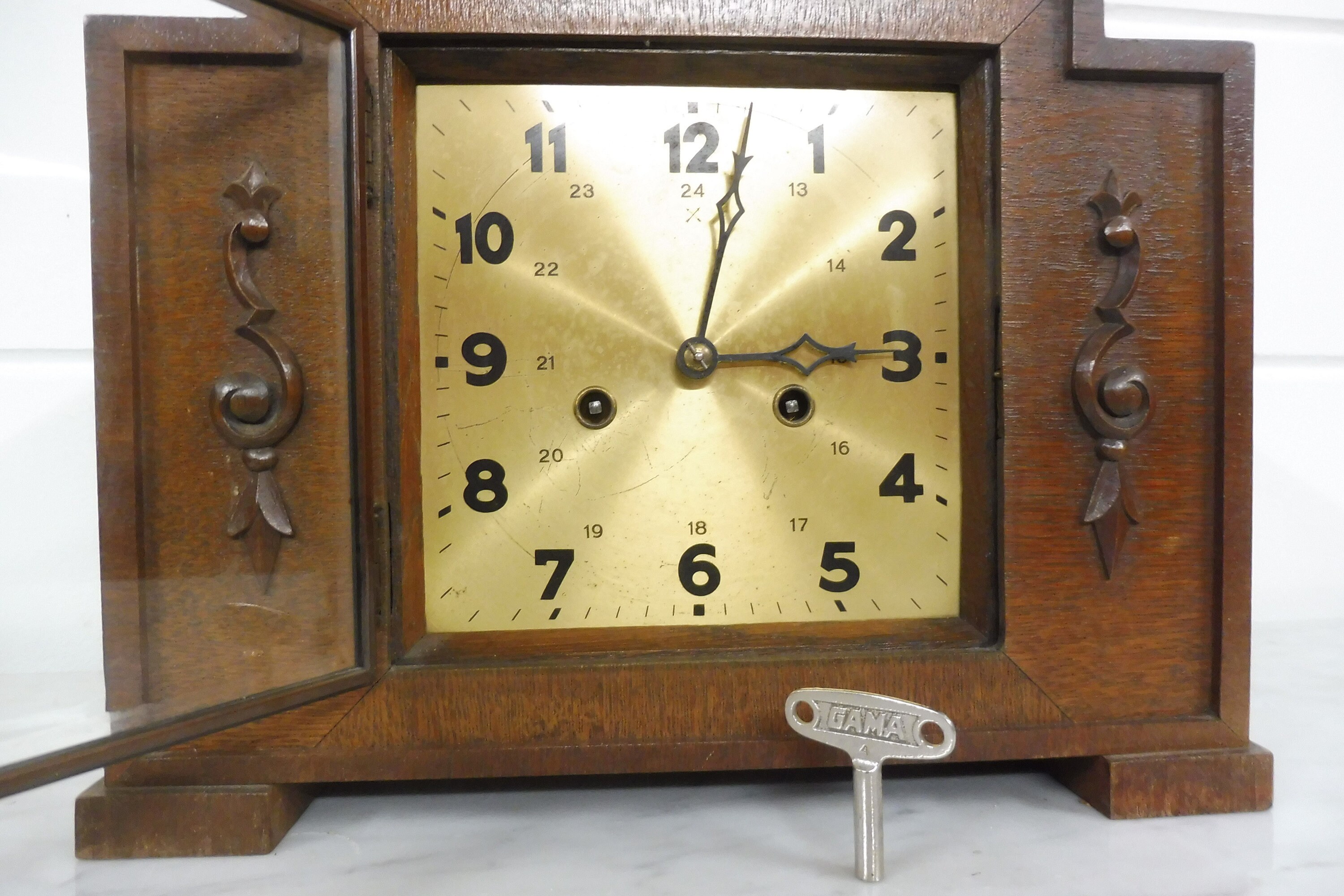 Antique German Mantel Clock Art Deco Clock Restored Vintage - Etsy