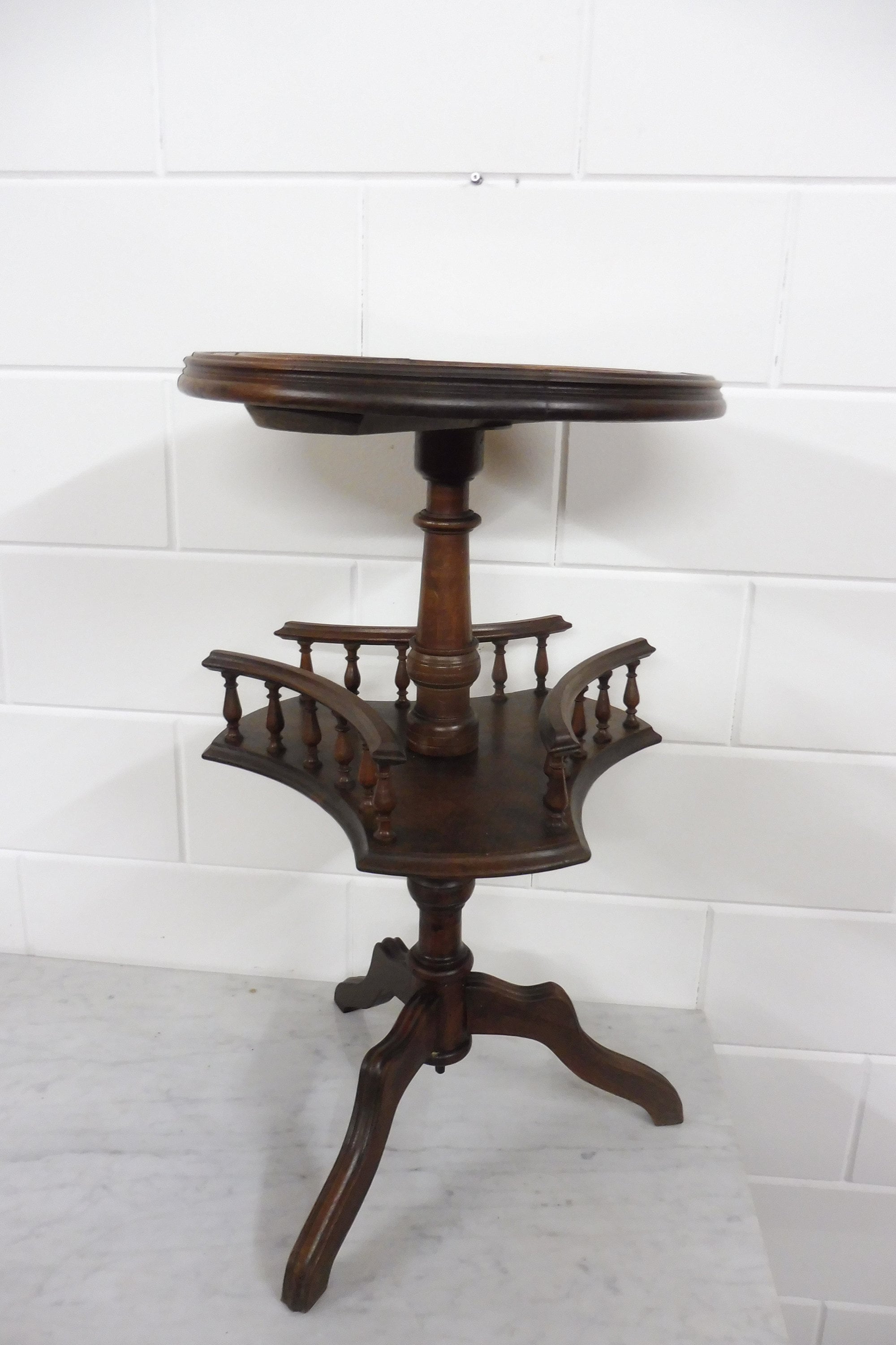 Antique Small Table Plant Stand With Marble Vintage - Etsy