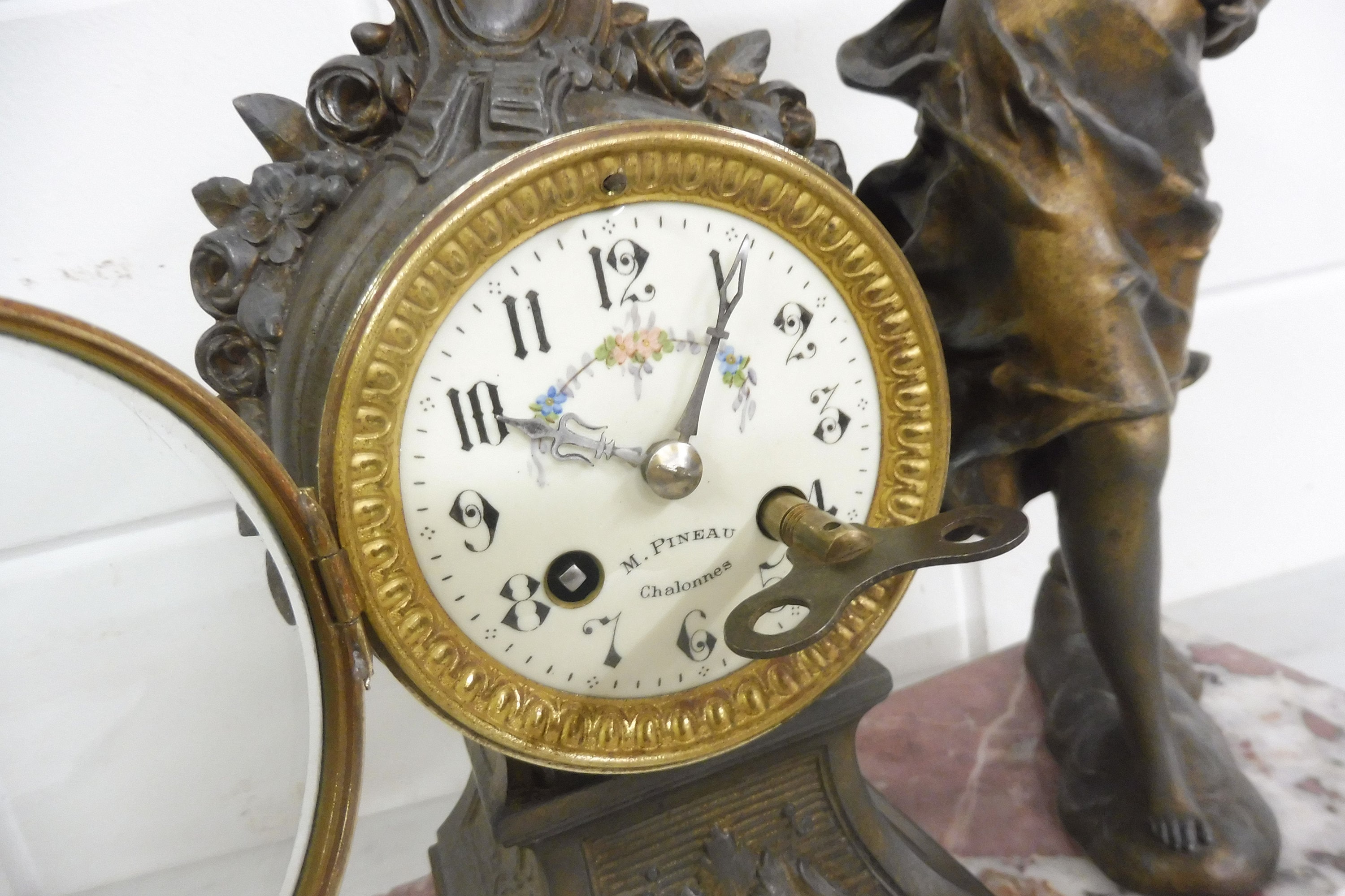 Antique French Mantel Clock Desk Clock Table Clock With Marble - Etsy