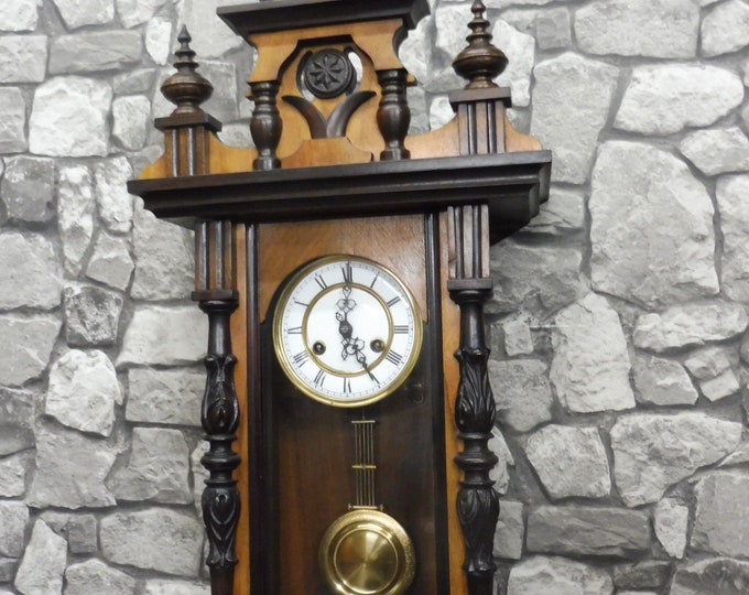 Antique Wall Clock German Antique Clock Regulator Restored - Etsy