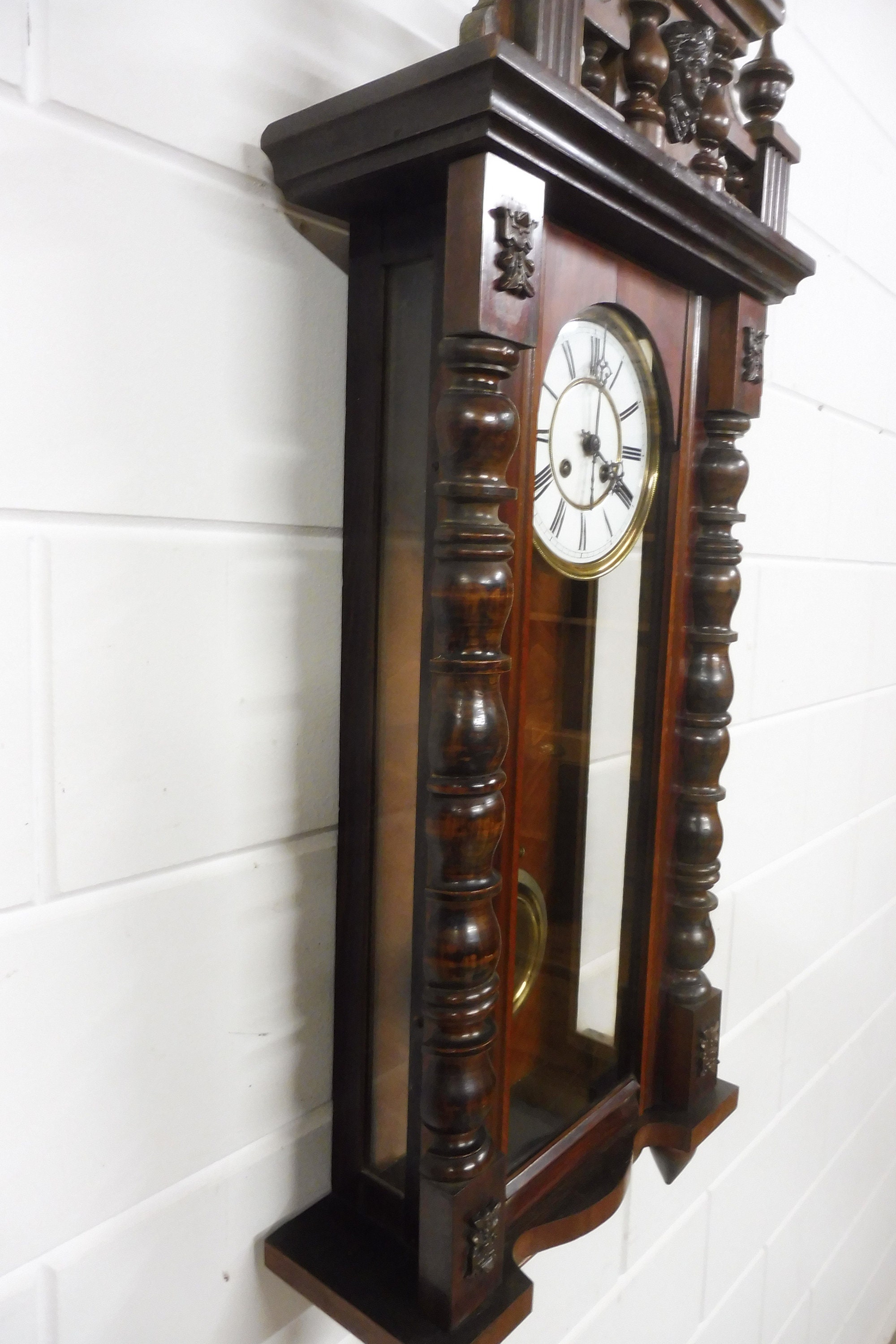 Wooden Antique German Wall Clock Regulator Clock Mahogany Wood - Etsy