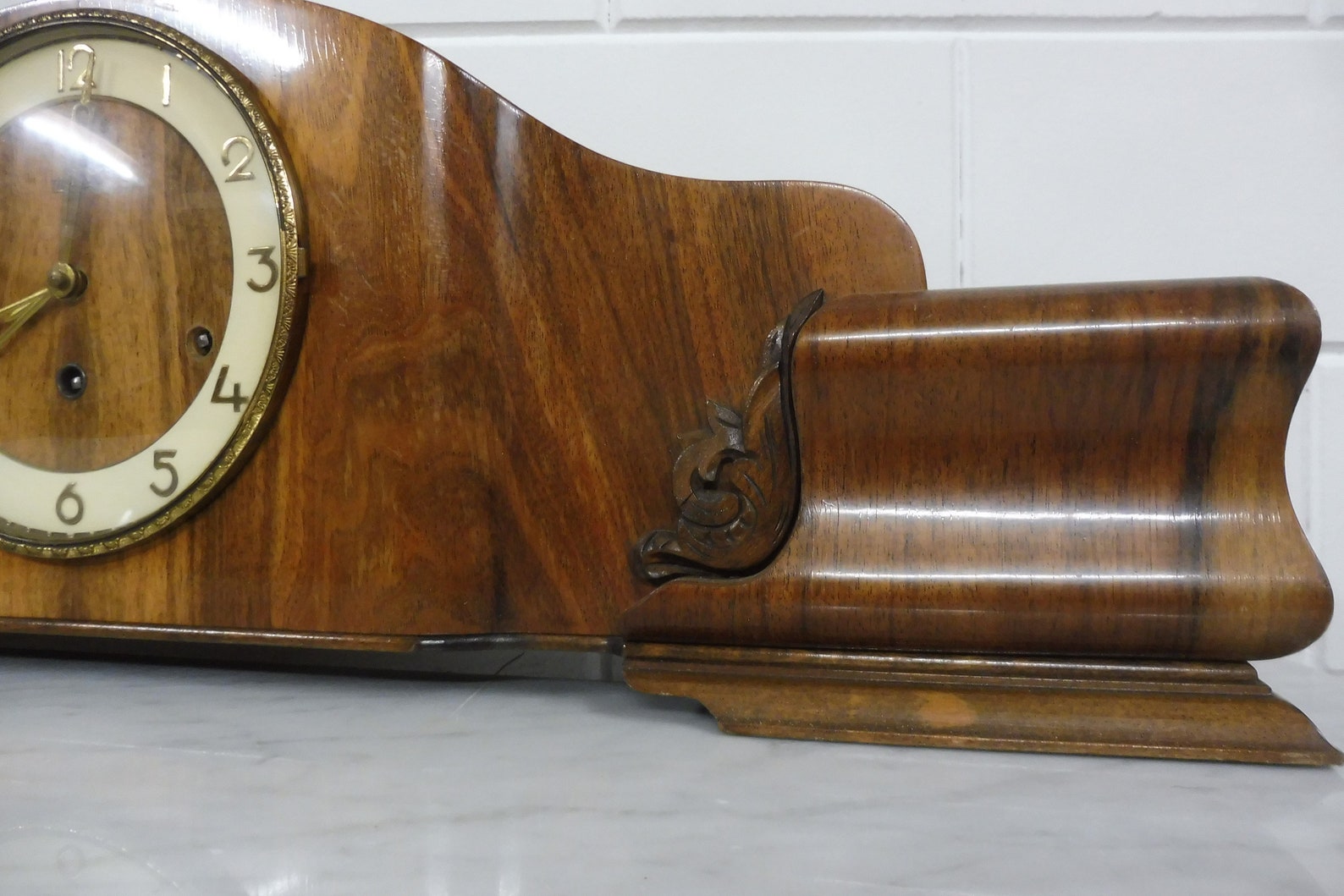 Antique German Desk Clock Mantel Clock Westminster Chime Restored ...