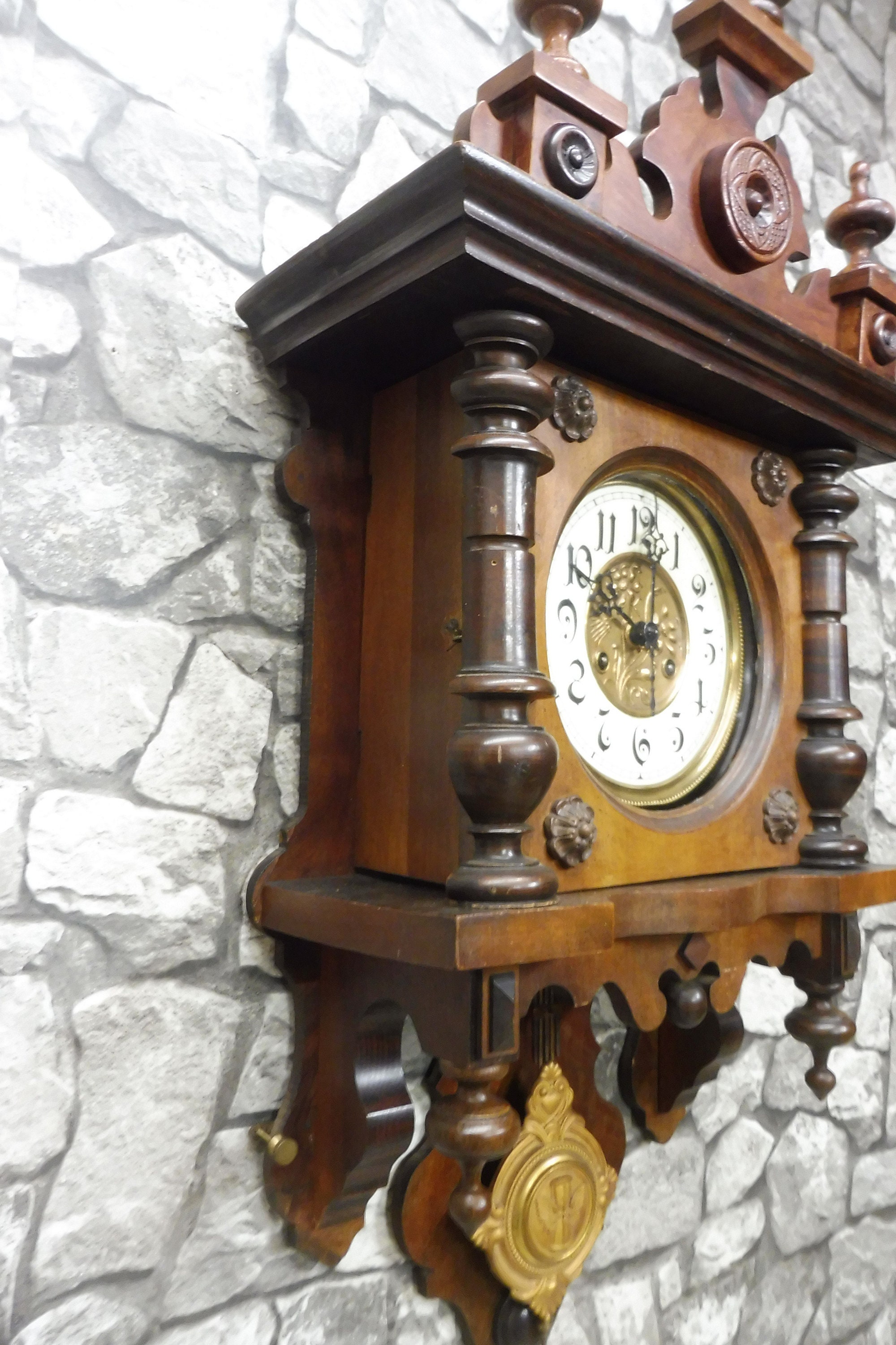 Wooden Antique Wall Clock Antique German Clock Regulator - Etsy