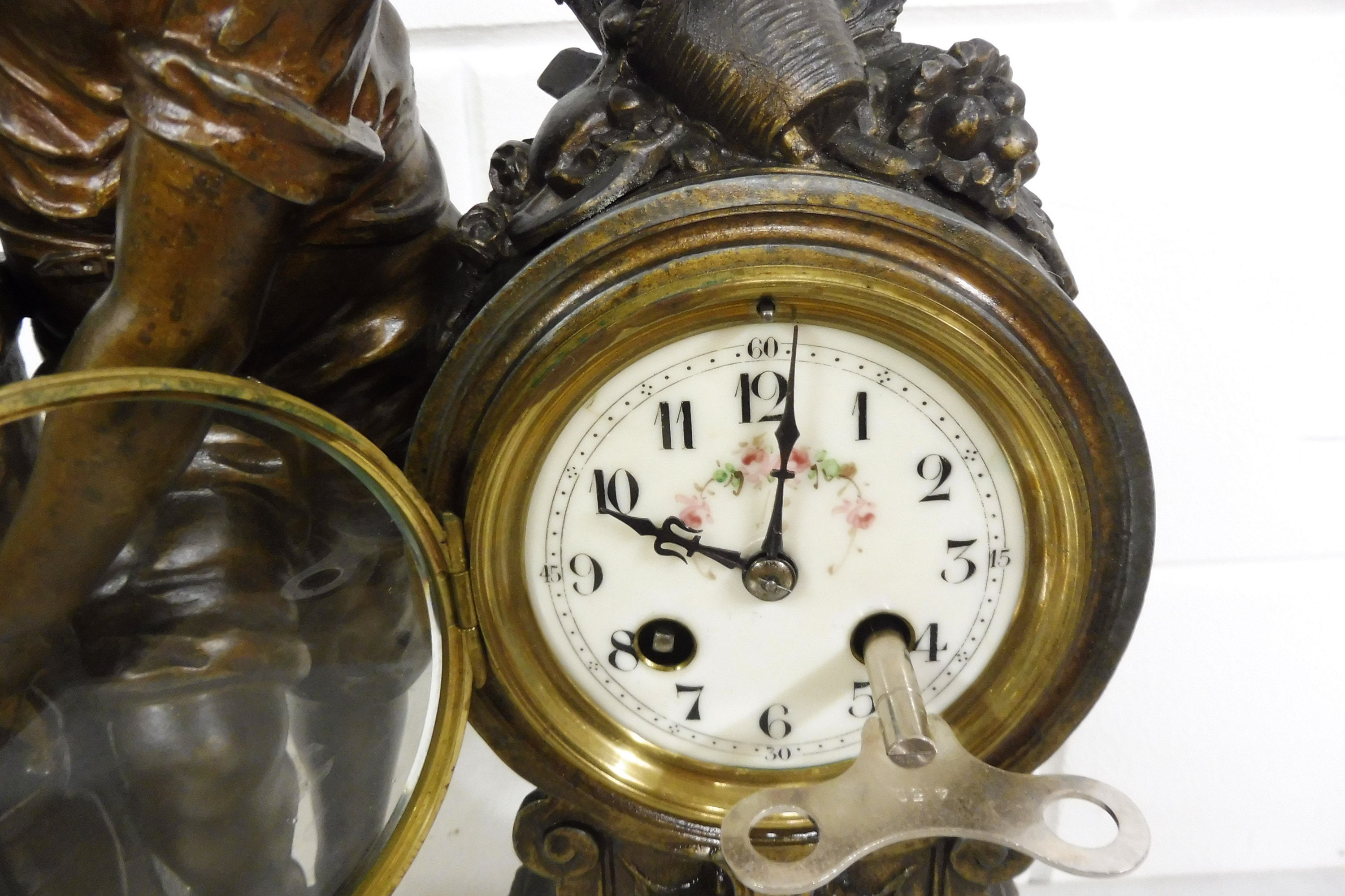 Antique French Mantel Clock Desk Clock Table Clock With Marble - Etsy