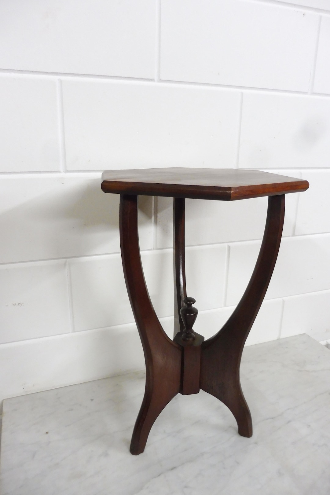 Antique Wooden Small Table Plant Table Oak Wood Vintage - Etsy