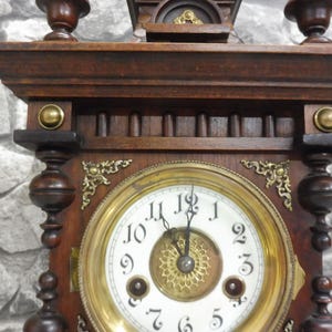 Antique Wooden German Mantel Clock Bracket Clock Pfeilkreuz Old Clock ...