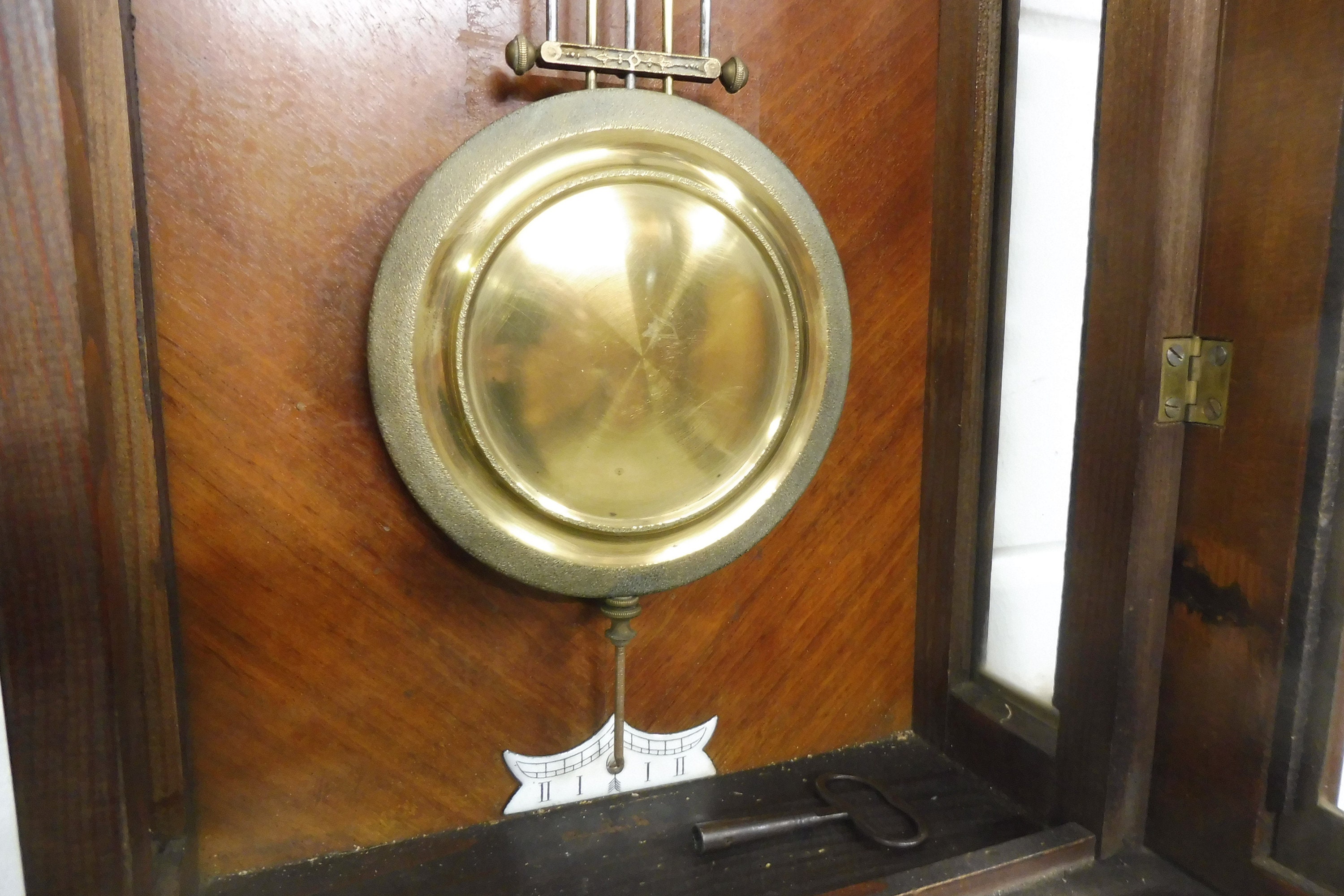 Wooden Antique German Wall Clock Regulator Clock Mahogany Wood - Etsy