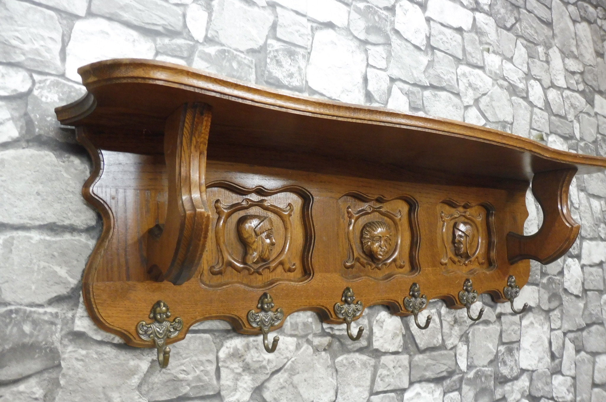Beautiful Old Coat Rack Wooden Coat Rack Oak Wood Vintage - Etsy