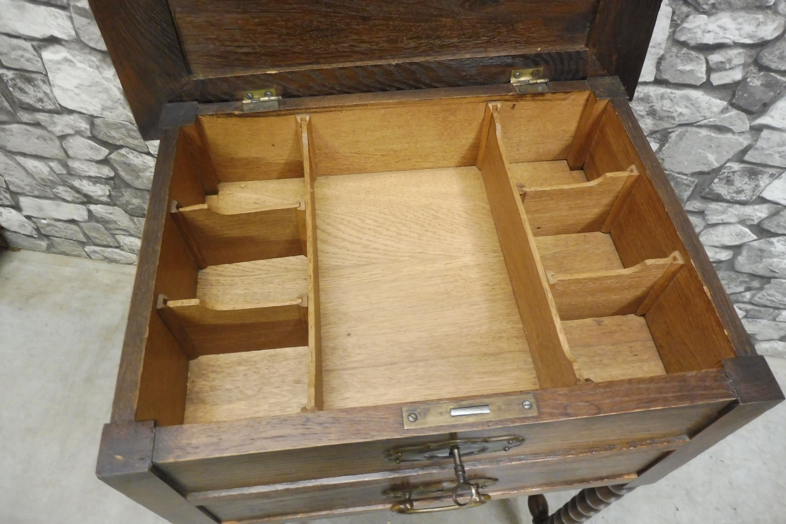 Antique Wooden Sewing Table Oak Wood Antique Table - Etsy