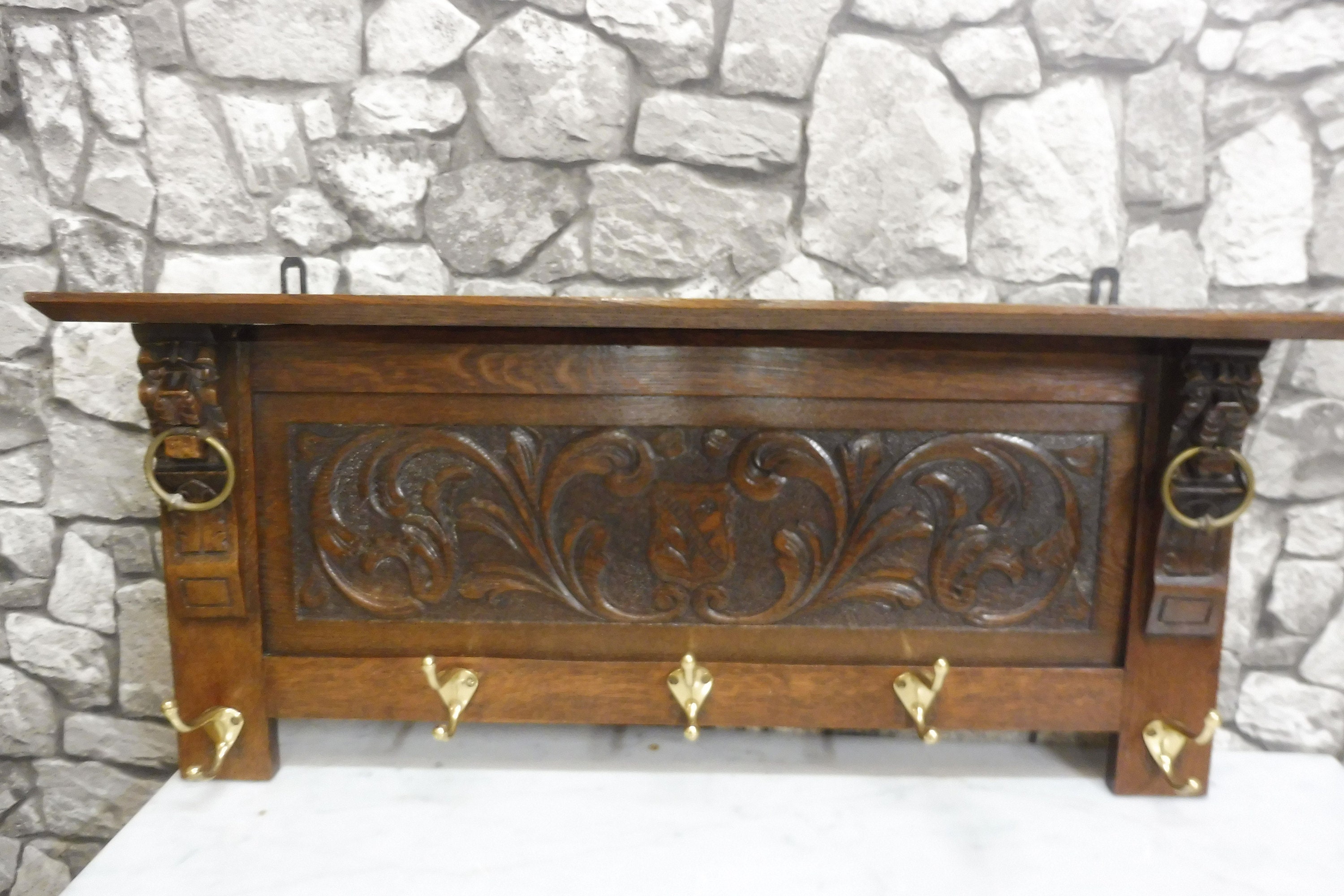 Antique Wooden Coat Rack Hall Tree Coat Rack Oak Wood Around 1920s - Etsy