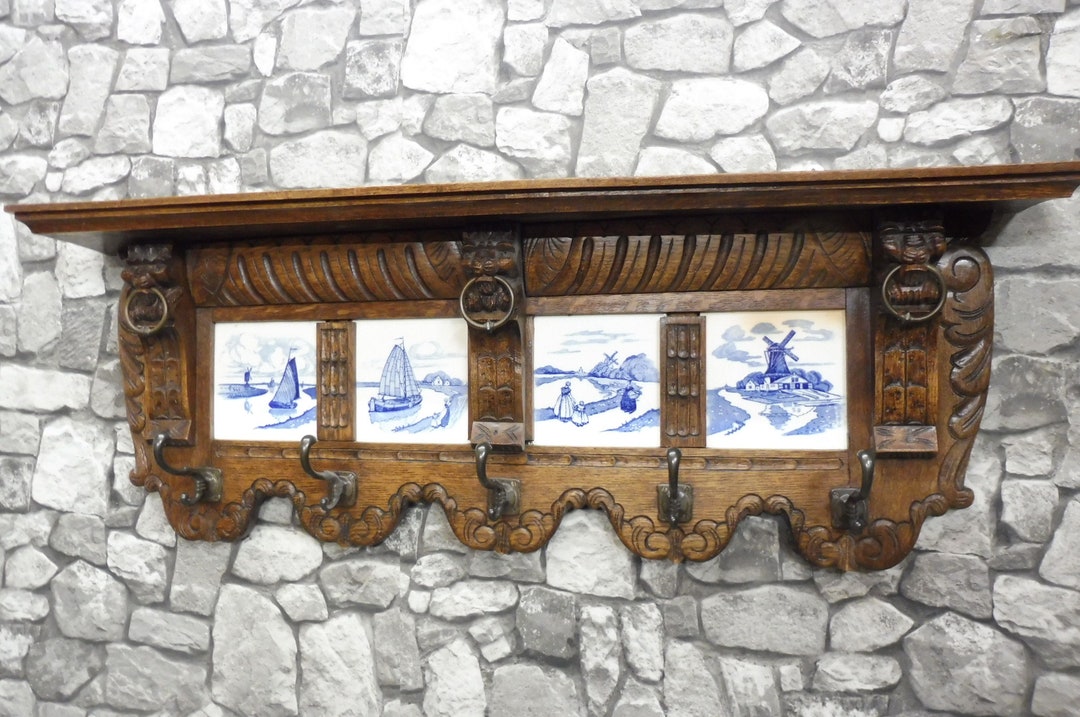 Beatiful Antique Wooden Coat Rack Oak Wood Wall Rack - Etsy