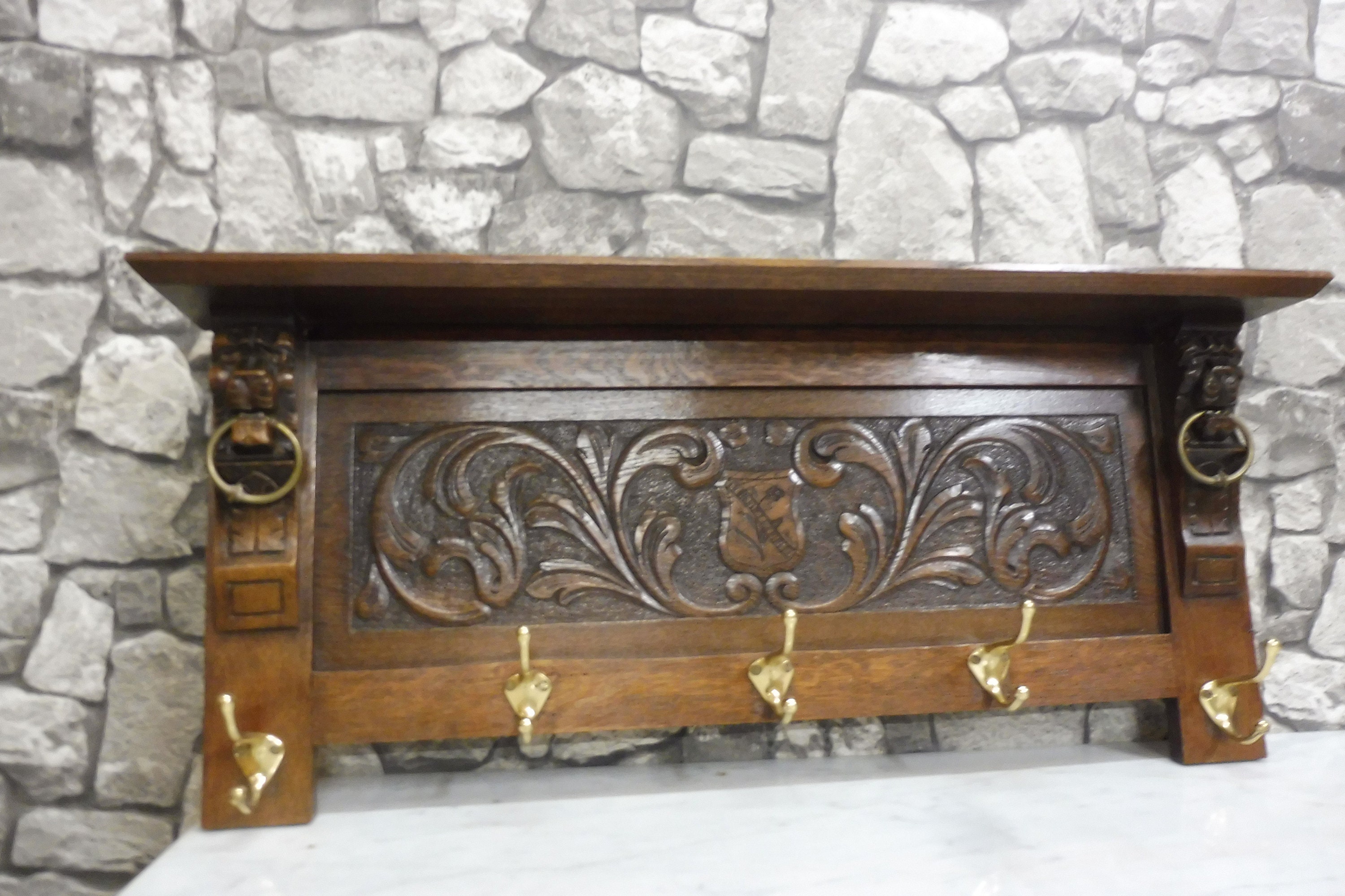 Antique Wooden Coat Rack Hall Tree Coat Rack Oak Wood Around 1920s - Etsy