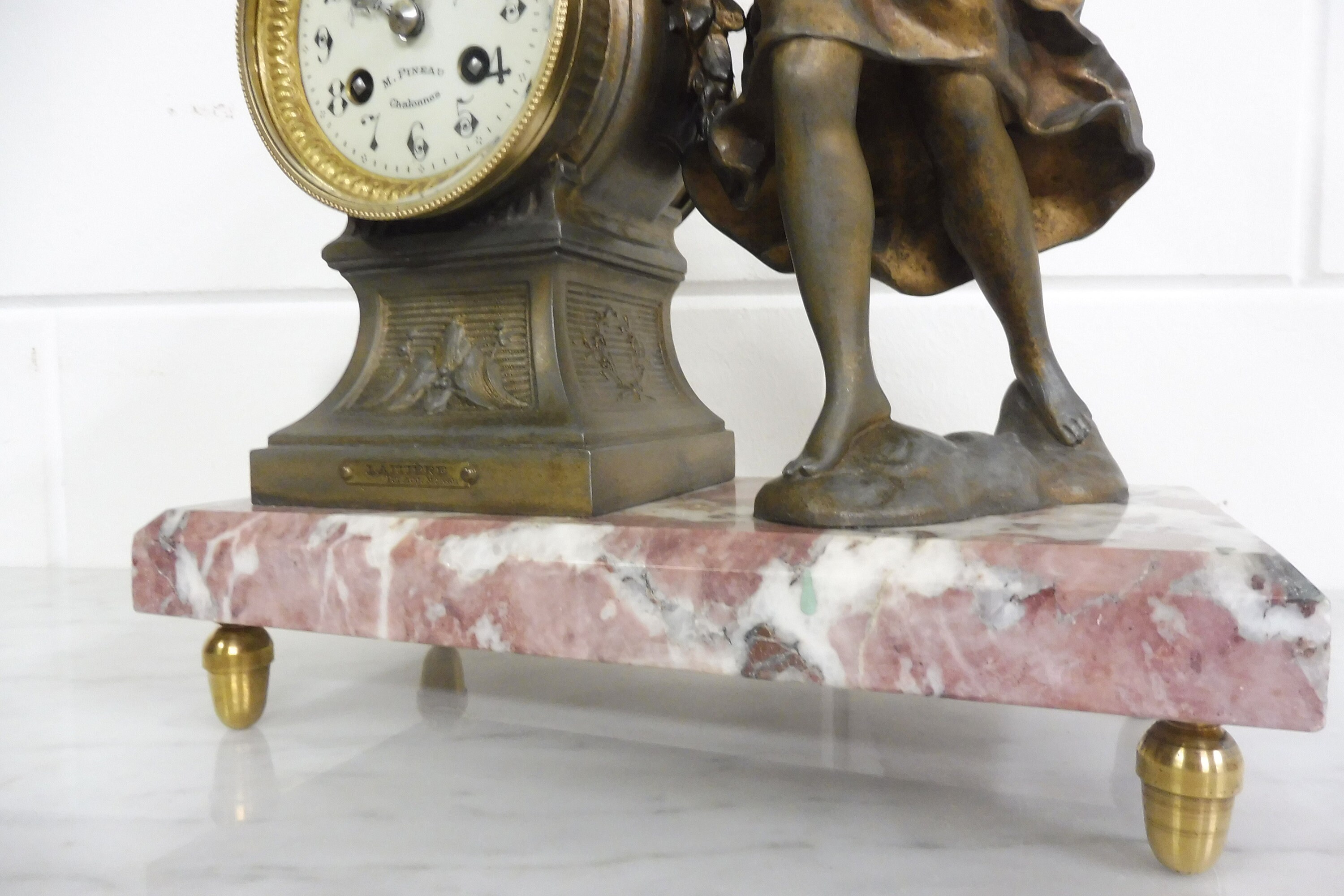 Antique French Mantel Clock Desk Clock Table Clock With Marble - Etsy