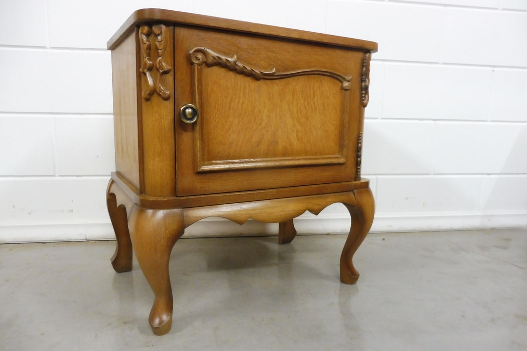 Mid-century Bedside Table Nightstand Cabinet Cupboard Vintage Retored ...