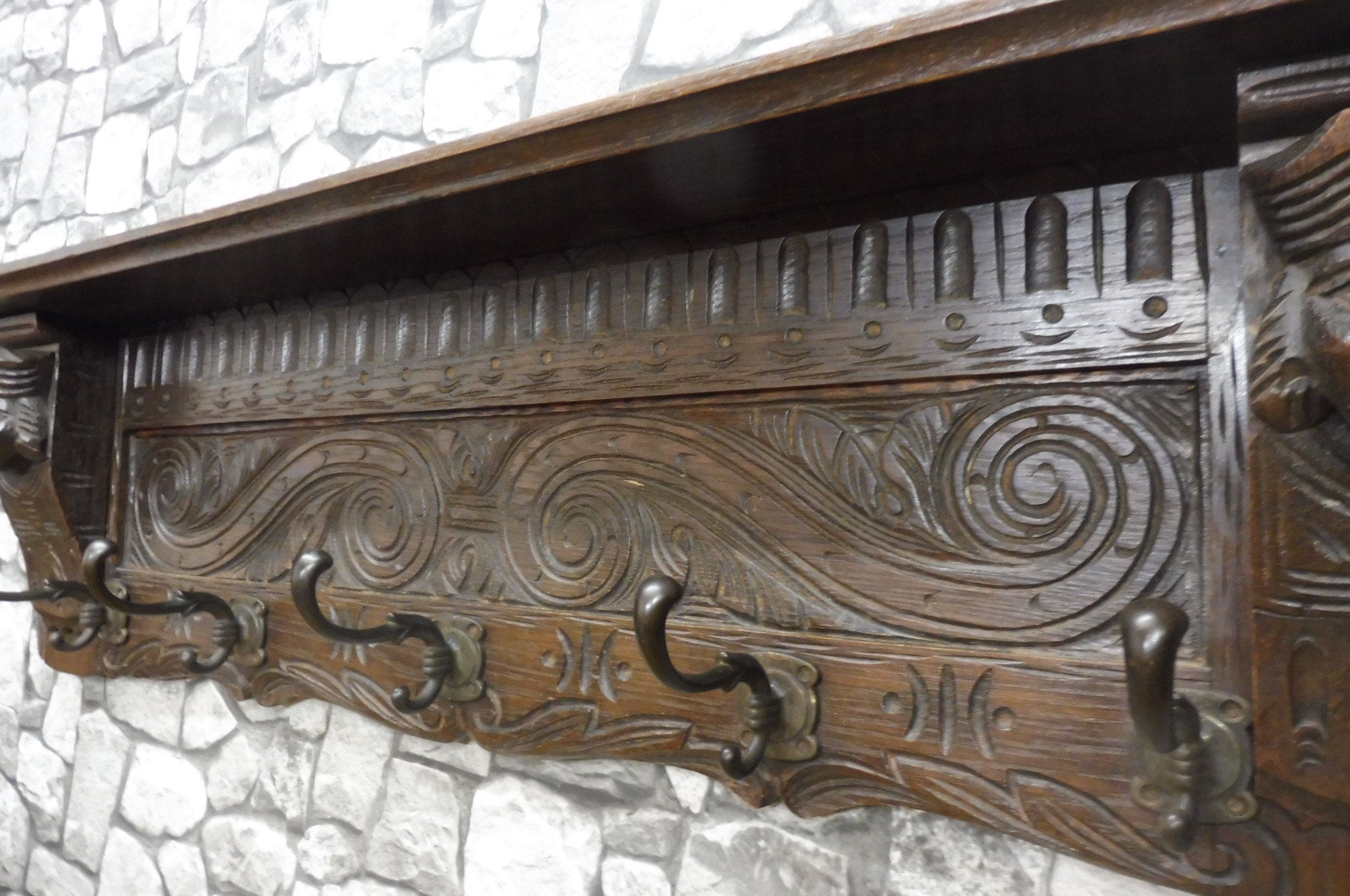 Beautiful Antique Wooden Coat Rack Wall Rack - Etsy