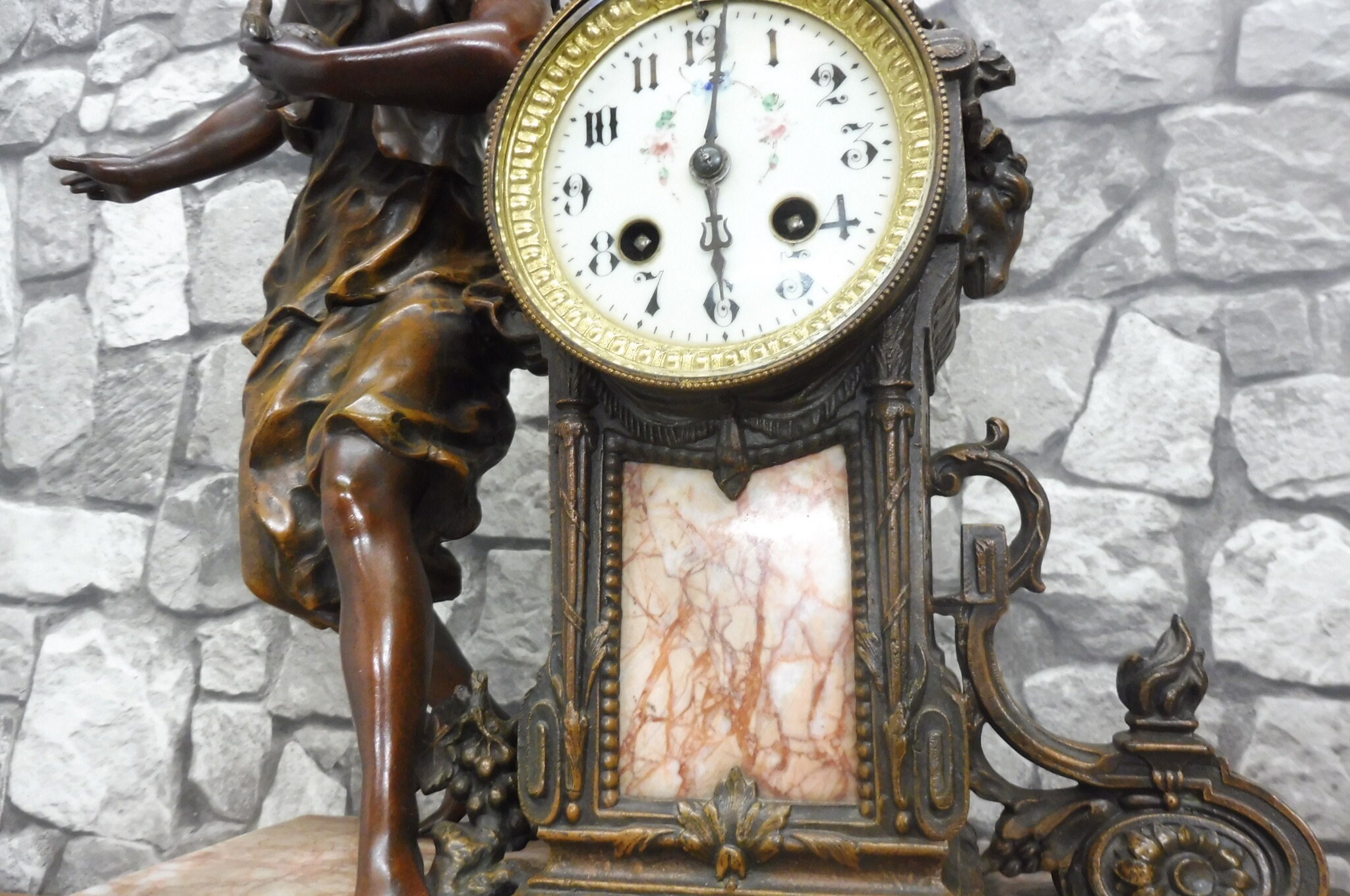 Antique French Mantel Clock Table Clock With Marble - Etsy