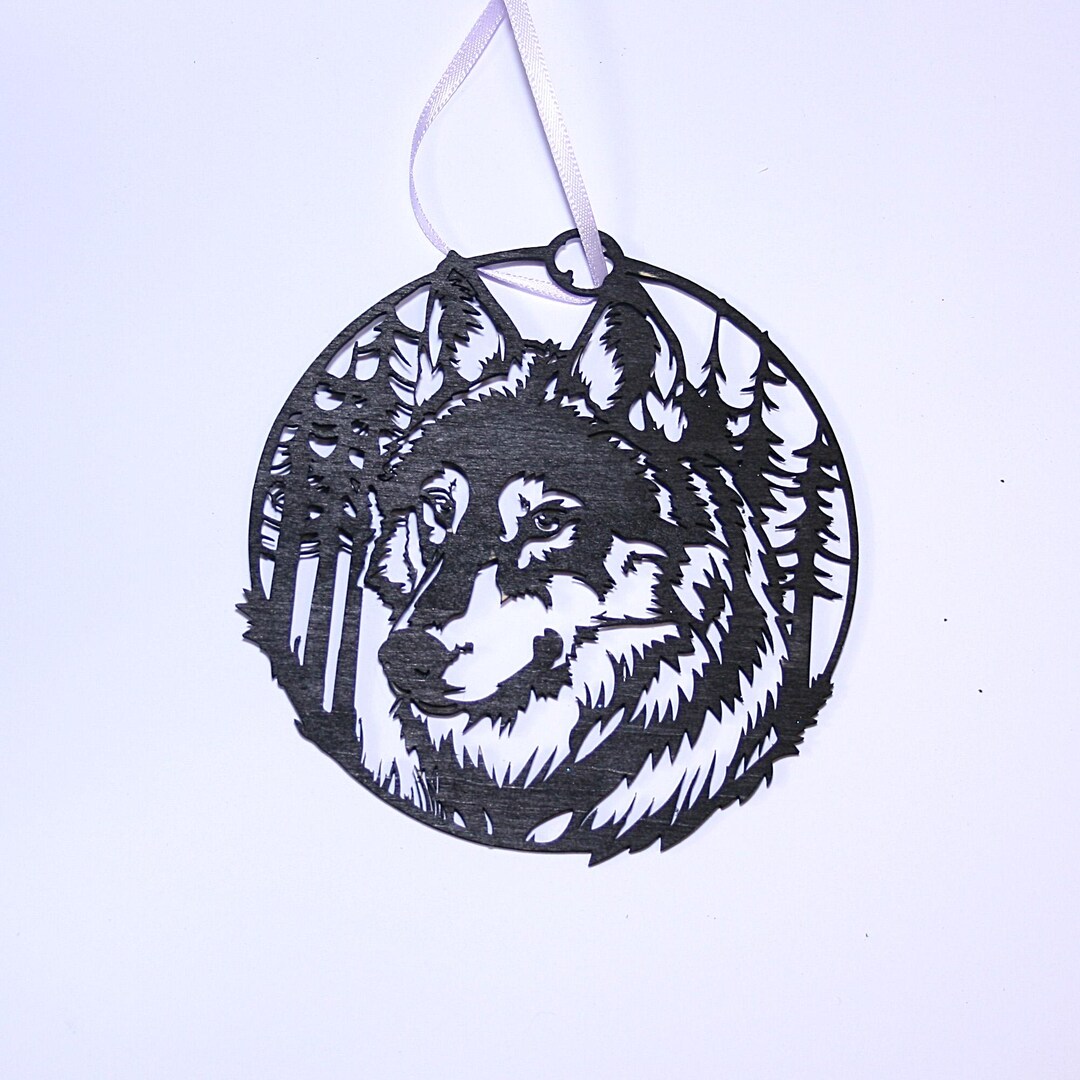 Wolf Hanging Silhouette Unique Laser Cut Base Wood Hanging Decorative ...