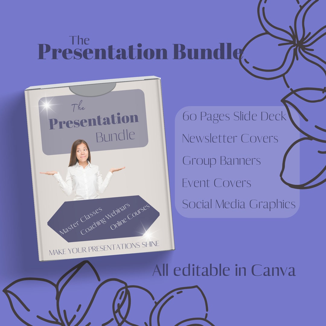 EDITABLE Presentation Template Canva Bundle, Covers, Banners ...