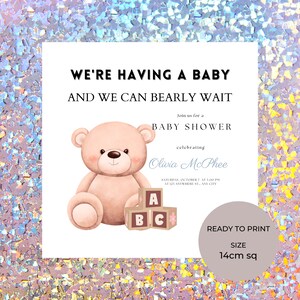 EDITABLE Barely Wait Baby Shower Invitation Template Set, DIGITAL ...