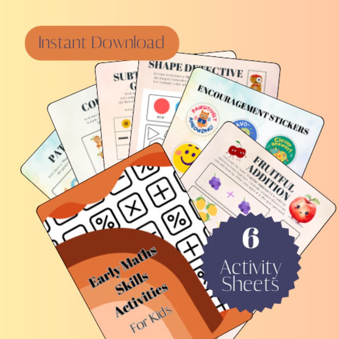Early Maths Skills Activities for Kids, INSTANT DIGITAL DOWNLOAD, for ...