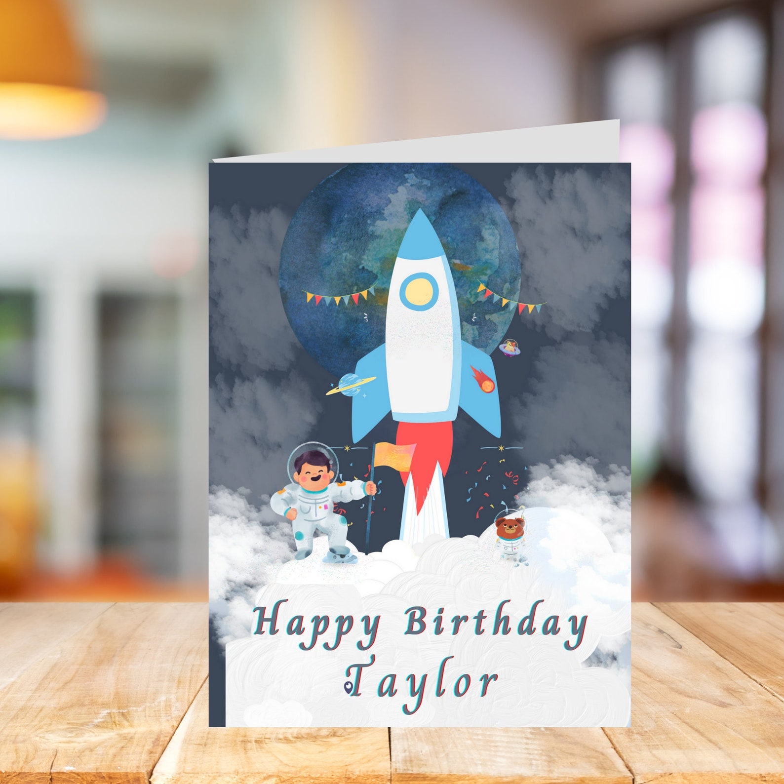EDITABLE Rocket Birthday Card Template, DIGITAL DOWNLOAD, Instant ...