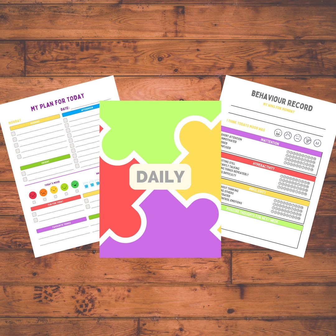 EDITABLE Adult ADHD Organiser Planner Behaviour Tracker, Digital ...