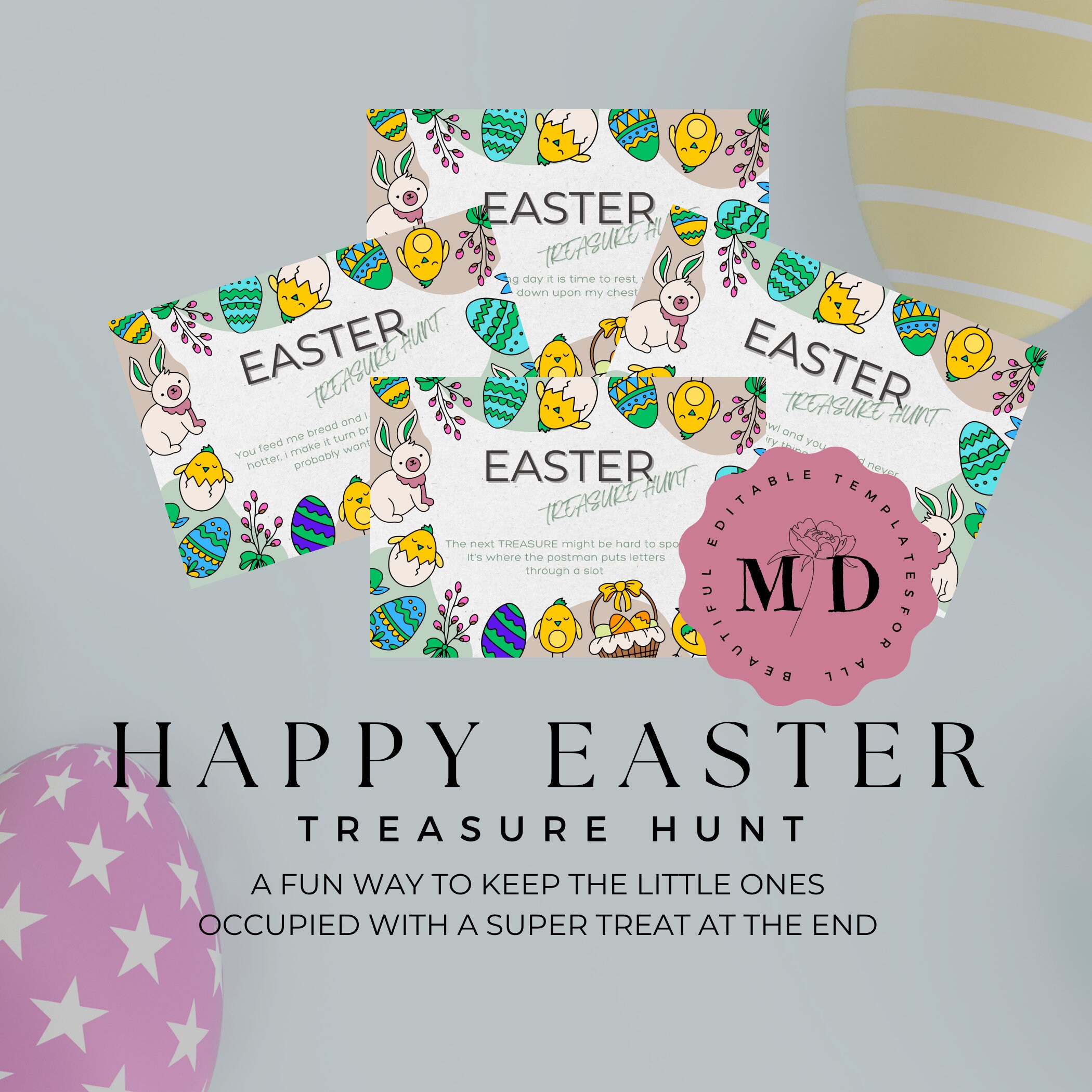 PRINTABLE Easter Treasure Hunt Clues, DIGITAL DOWNLOAD, 20 Easter Clues ...