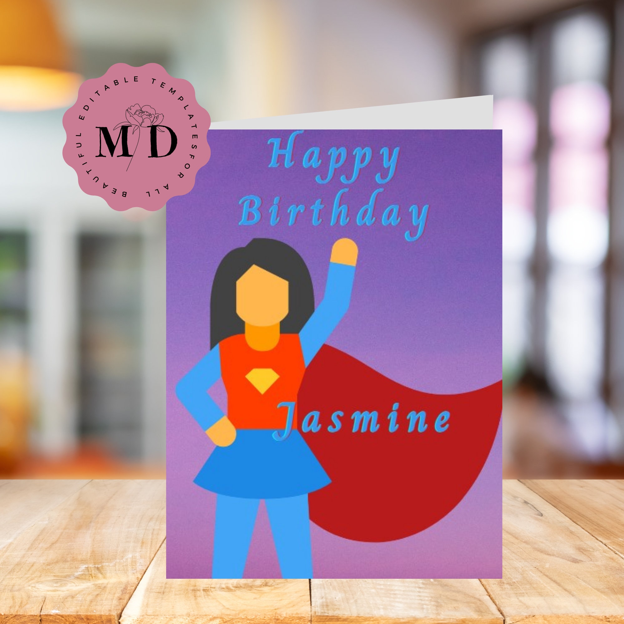EDITABLE Superhero Birthday Card Template, DIGITAL DOWNLOAD, Instant ...
