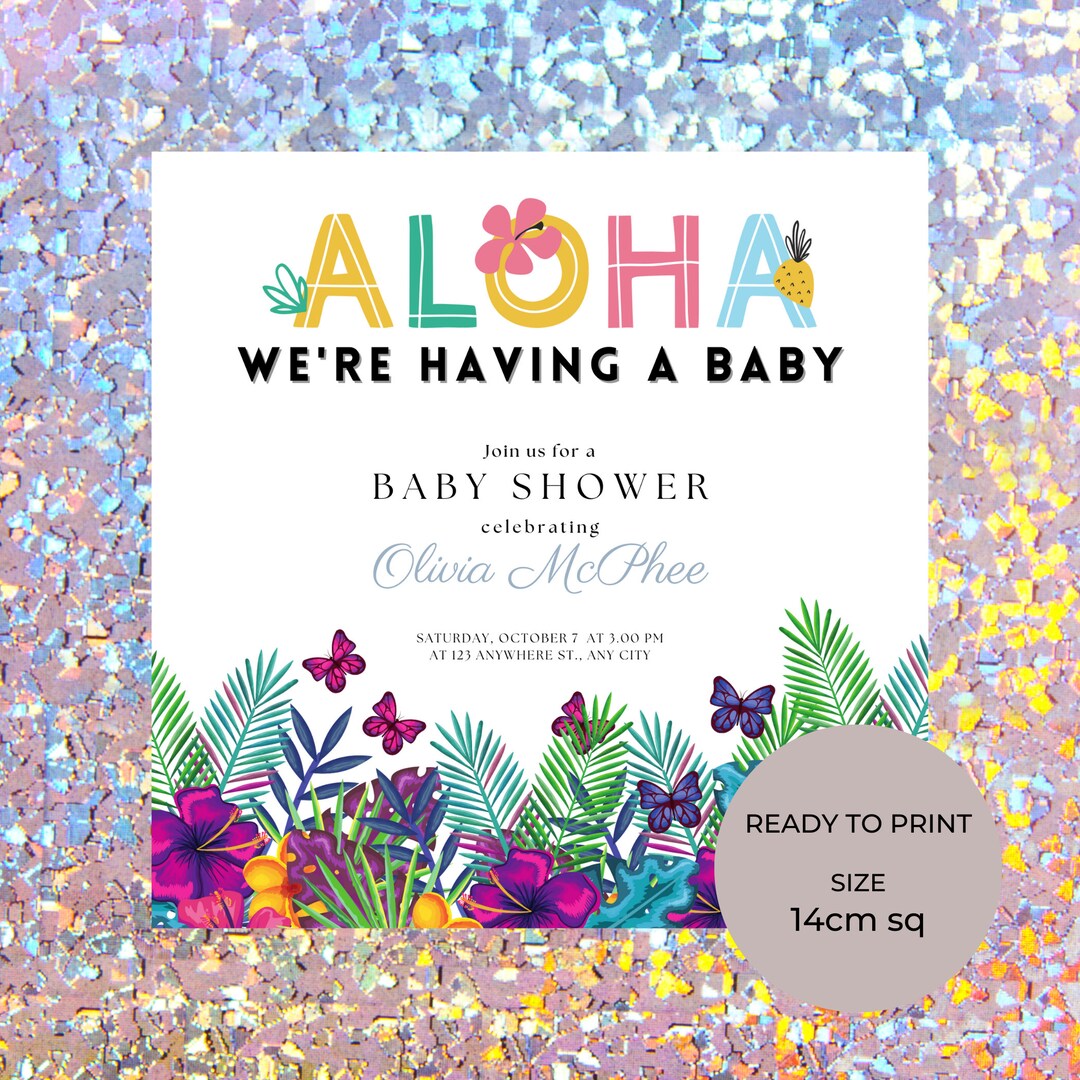 EDITABLE Aloha Baby Shower Invitation Template Set, DIGITAL DOWNLOAD ...