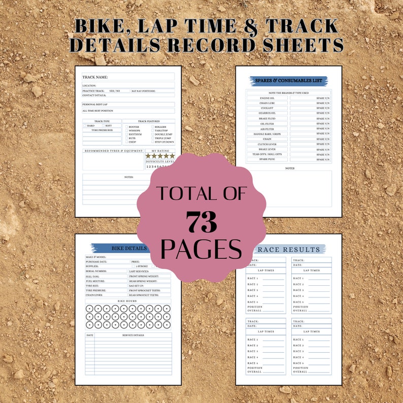 MX Bike Track and Rider Planner, Lap Time Record, Use Digitally or ...