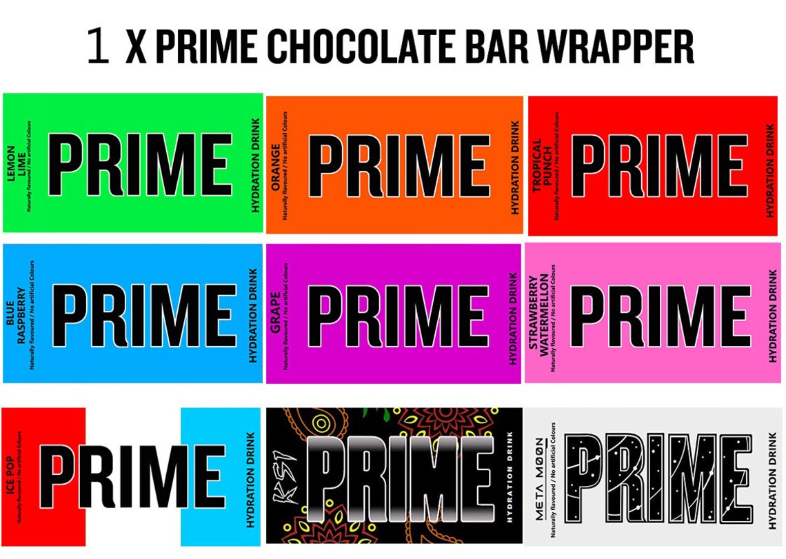 1 X Prime Hydration Chocolate Wrapper to Fit 110g 135g - Etsy UK