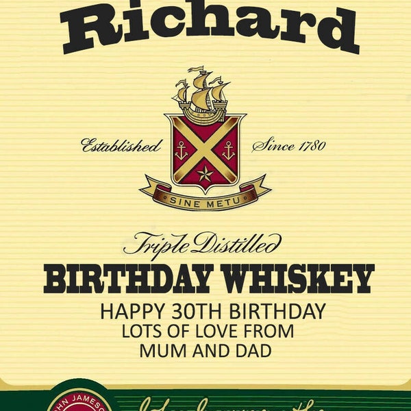 Jameson Birthday Label - Etsy