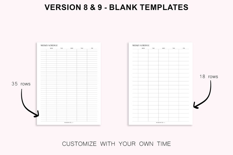 Half Hour Weekly Schedule, Printable Half Hour Planner, Weekly Half ...