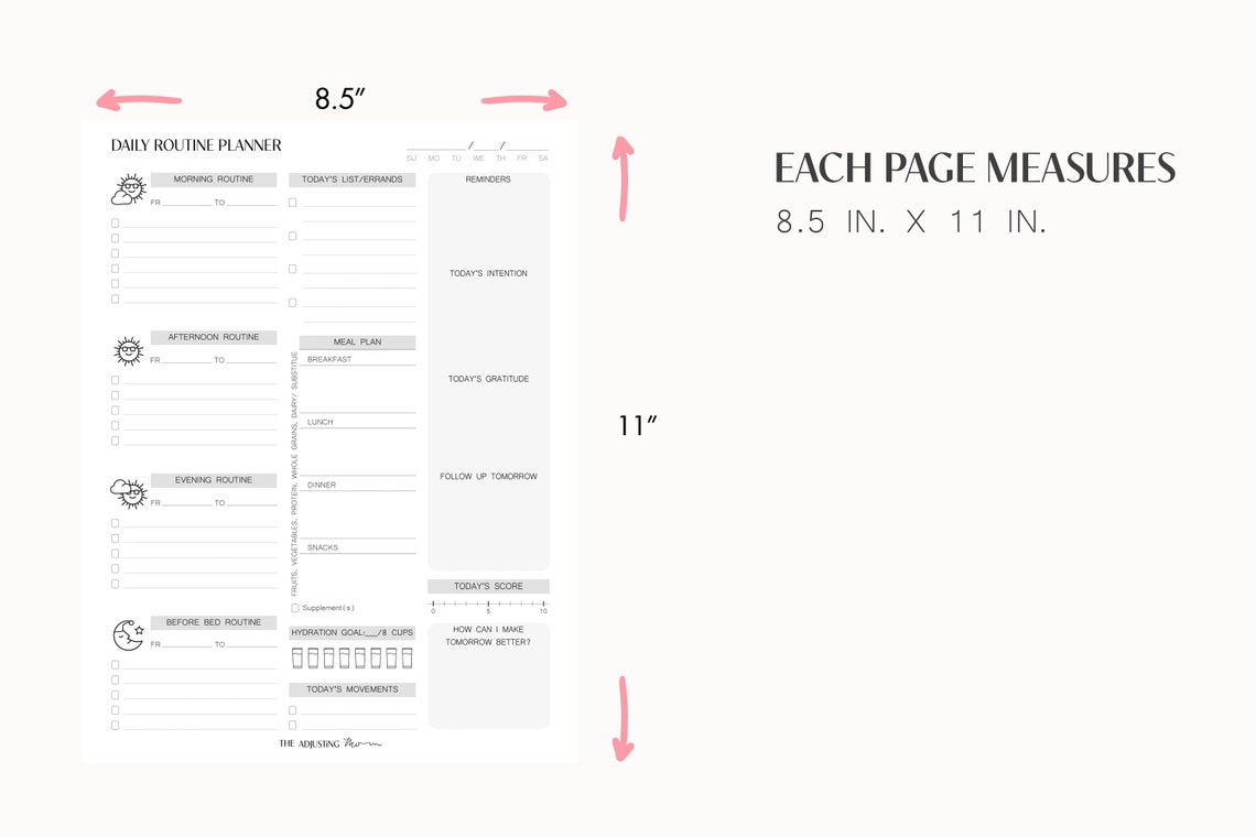 Editable And Printable Daily Routine Planner Great For Stay At Etsy