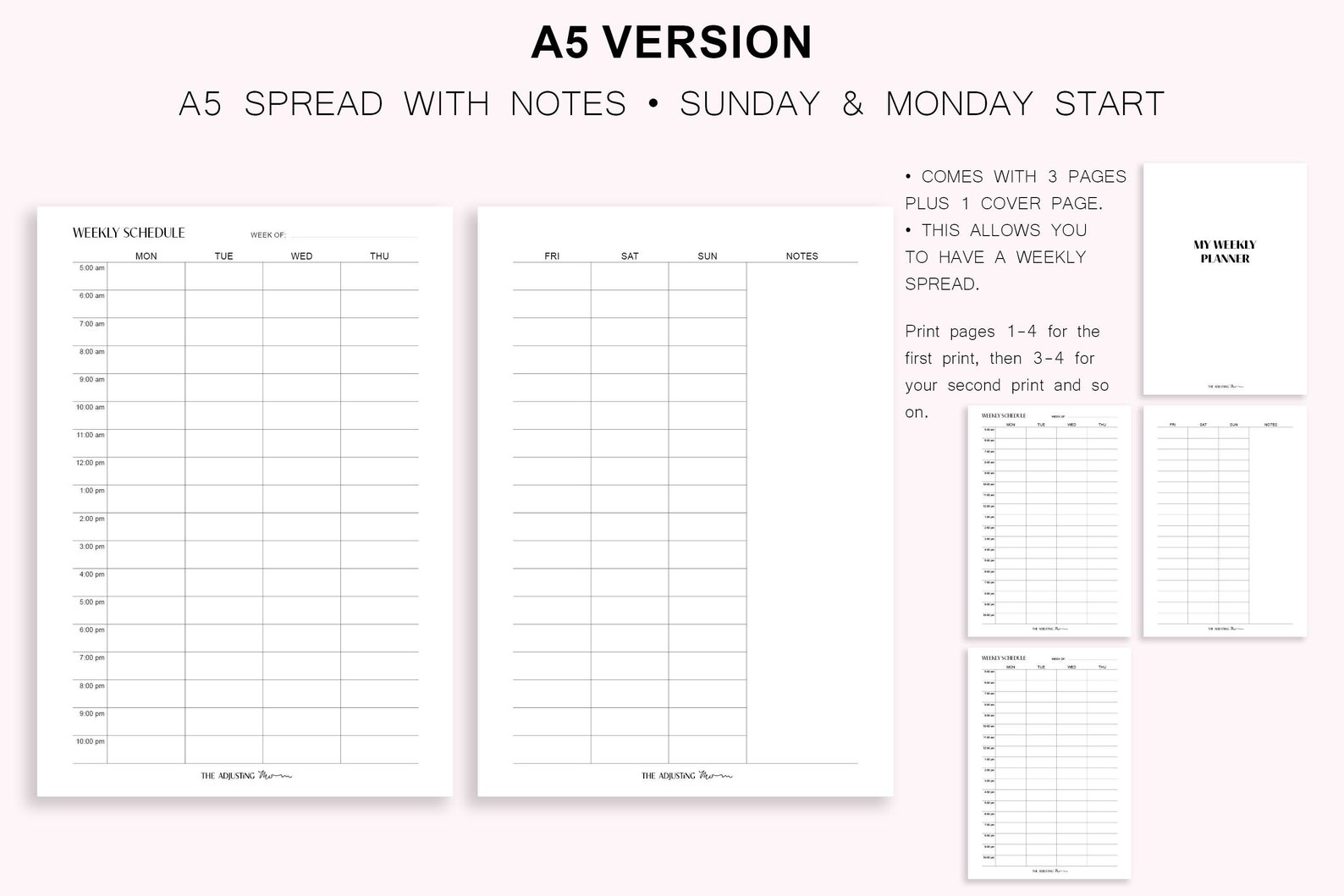 Printable Weekly Hourly Schedule Planner, Time Blocking, 5 Am, 6 Am, 8 ...