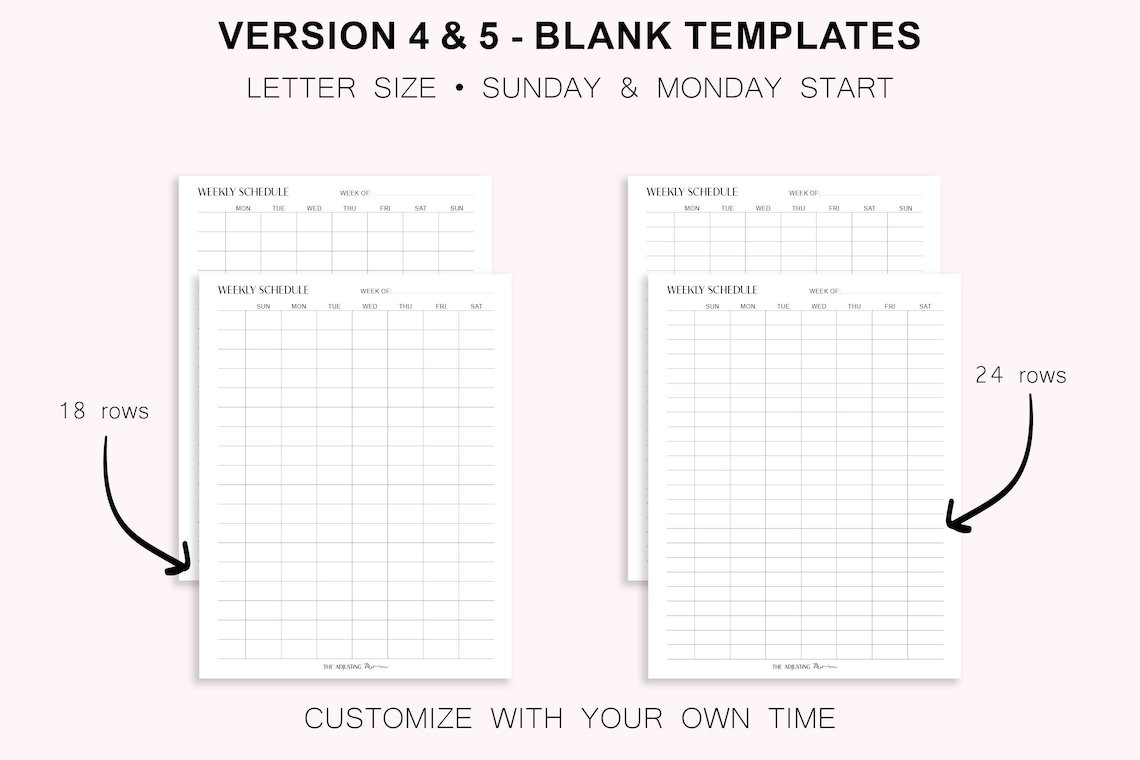 Printable Weekly Hourly Schedule Planner, Time Blocking, 5 Am, 6 Am, 8 ...