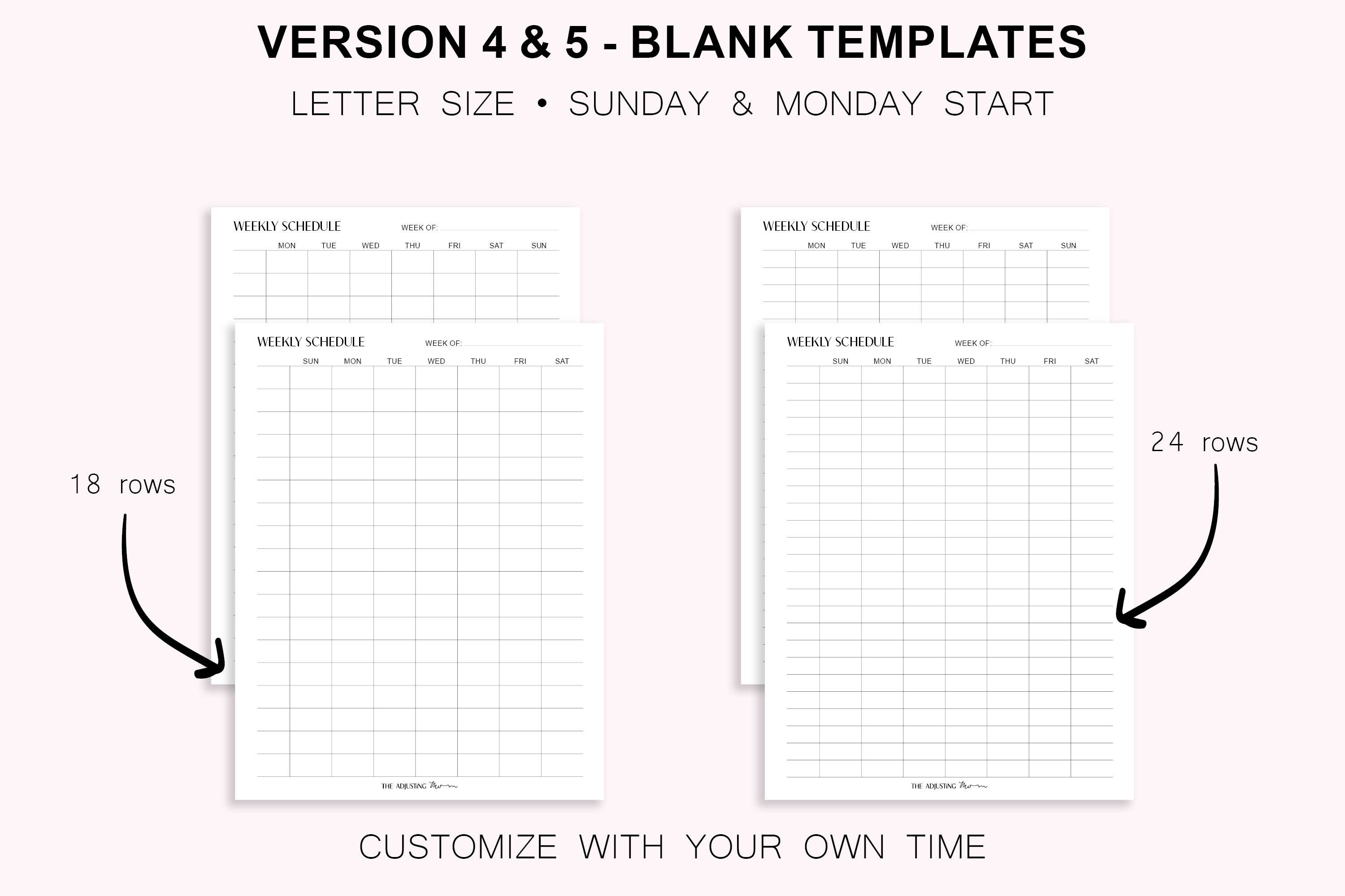 Printable Weekly Hourly Schedule Planner, Time Blocking, 5 Am, 6 Am, 8 ...