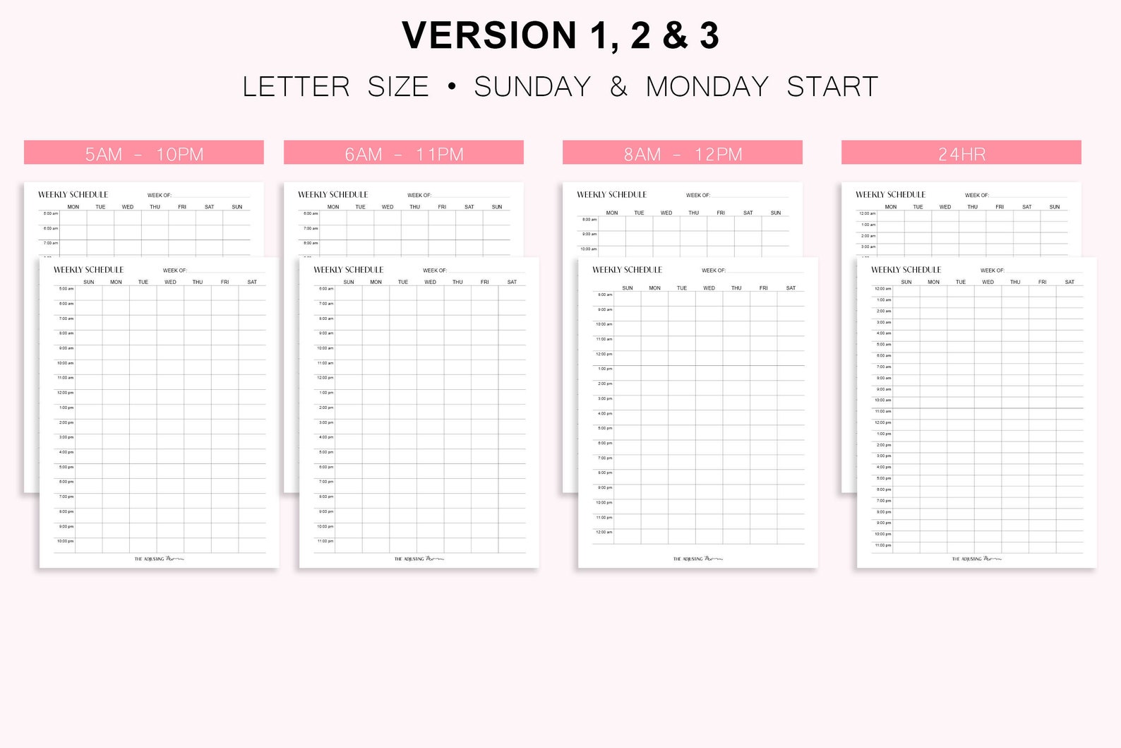 Printable Weekly Hourly Schedule Planner, Time Blocking, 5 Am, 6 Am, 8 ...