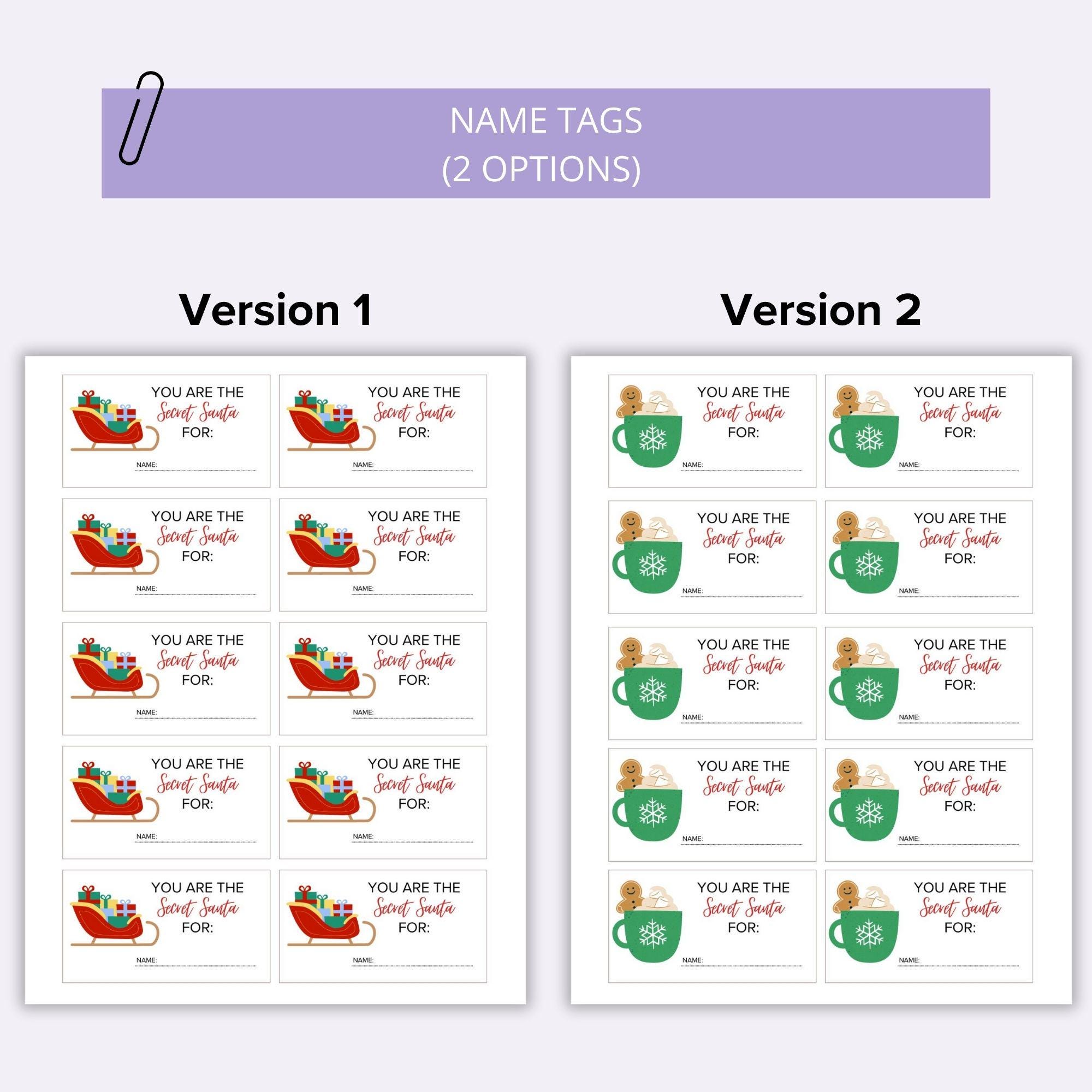 Secret Santa Survey, Secret Santa Questionnaire, Holiday Party Game ...