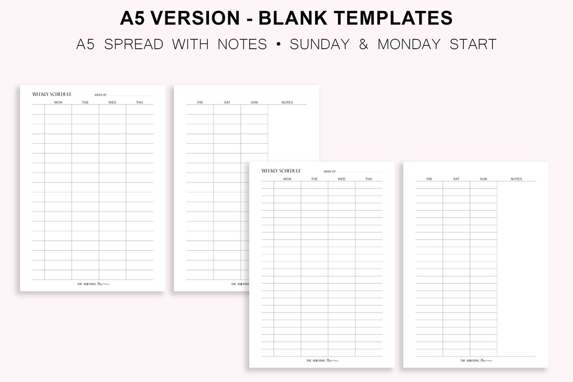 Printable Weekly Hourly Schedule Planner, Time Blocking, 5 Am, 6 Am, 8 ...