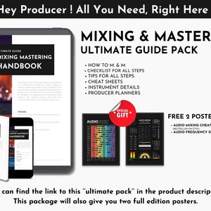 Audio Mixing Cheat Sheet Poster Frequency Spectrum Chart Print Music ...