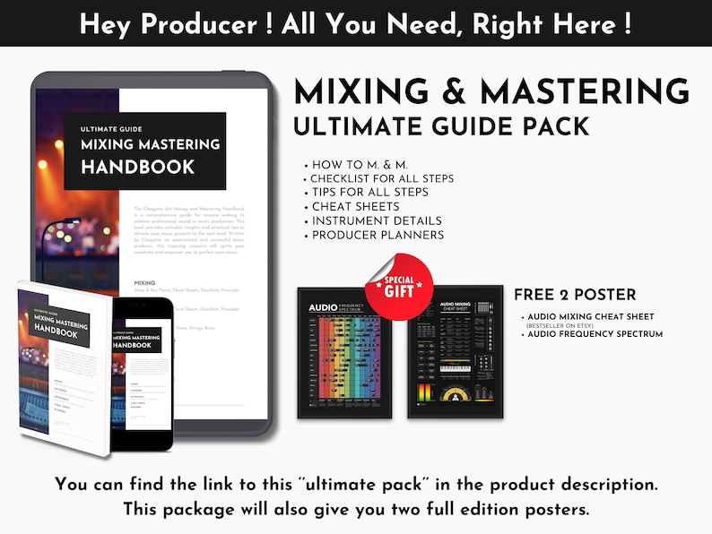 Audio Mixing Cheat Sheet Poster Frequency Spectrum Chart Print Music ...