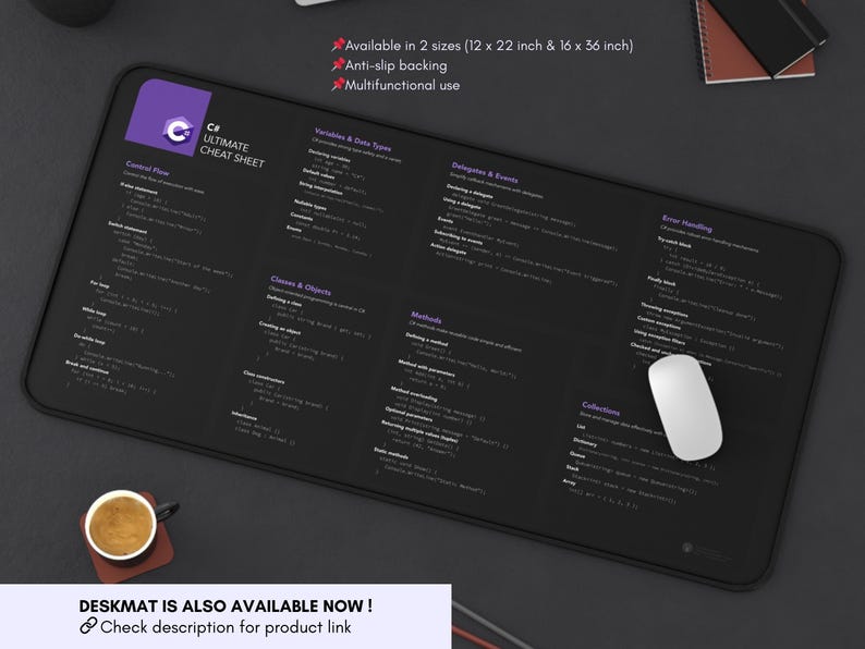 Csharp Cheat Sheet C# Coding Guide C# Reference Chart .net Developer ...