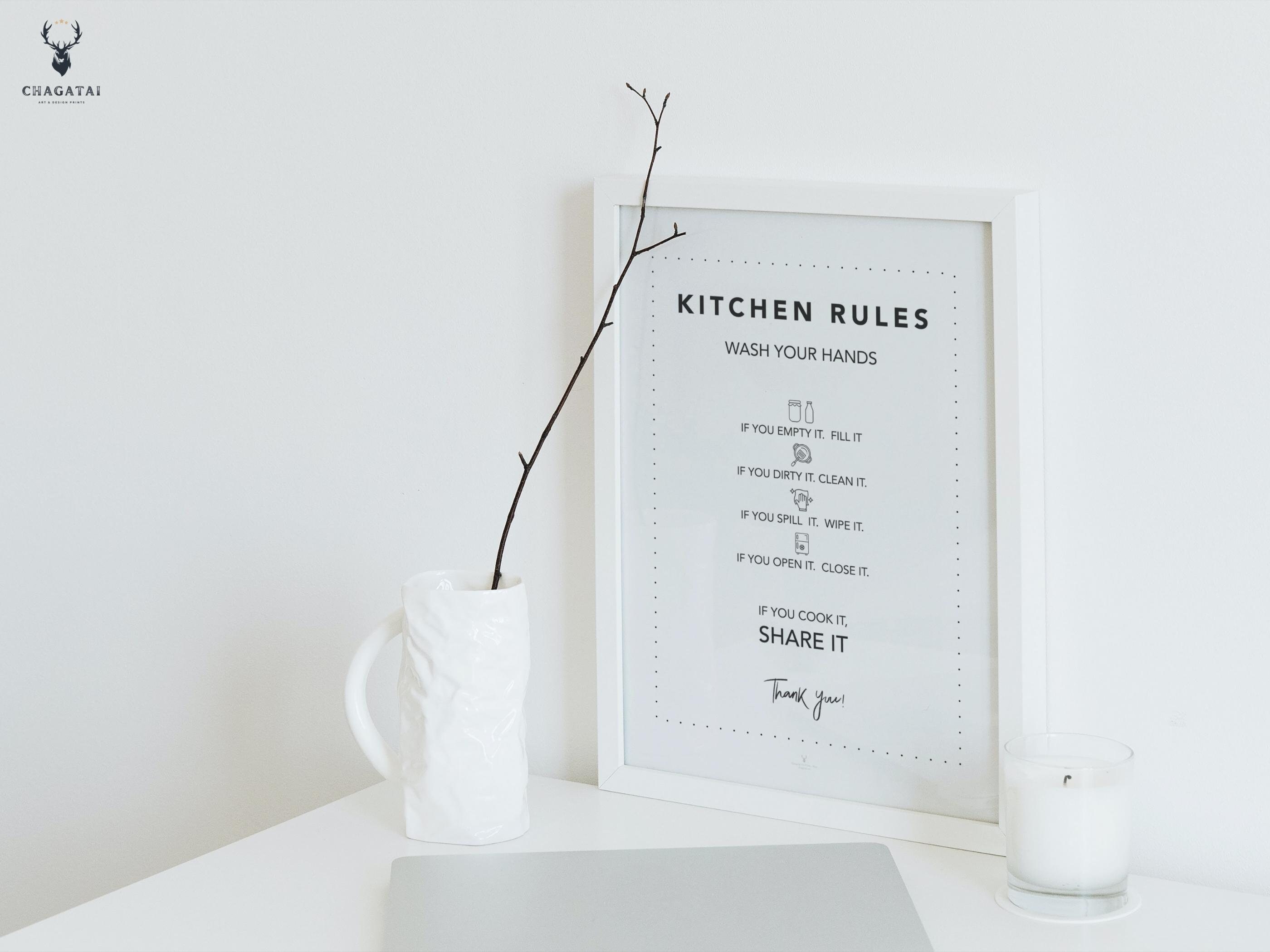 Kitchen Rules Kitchen Wall Decor Print Cooking Print Kitchen Rules ...