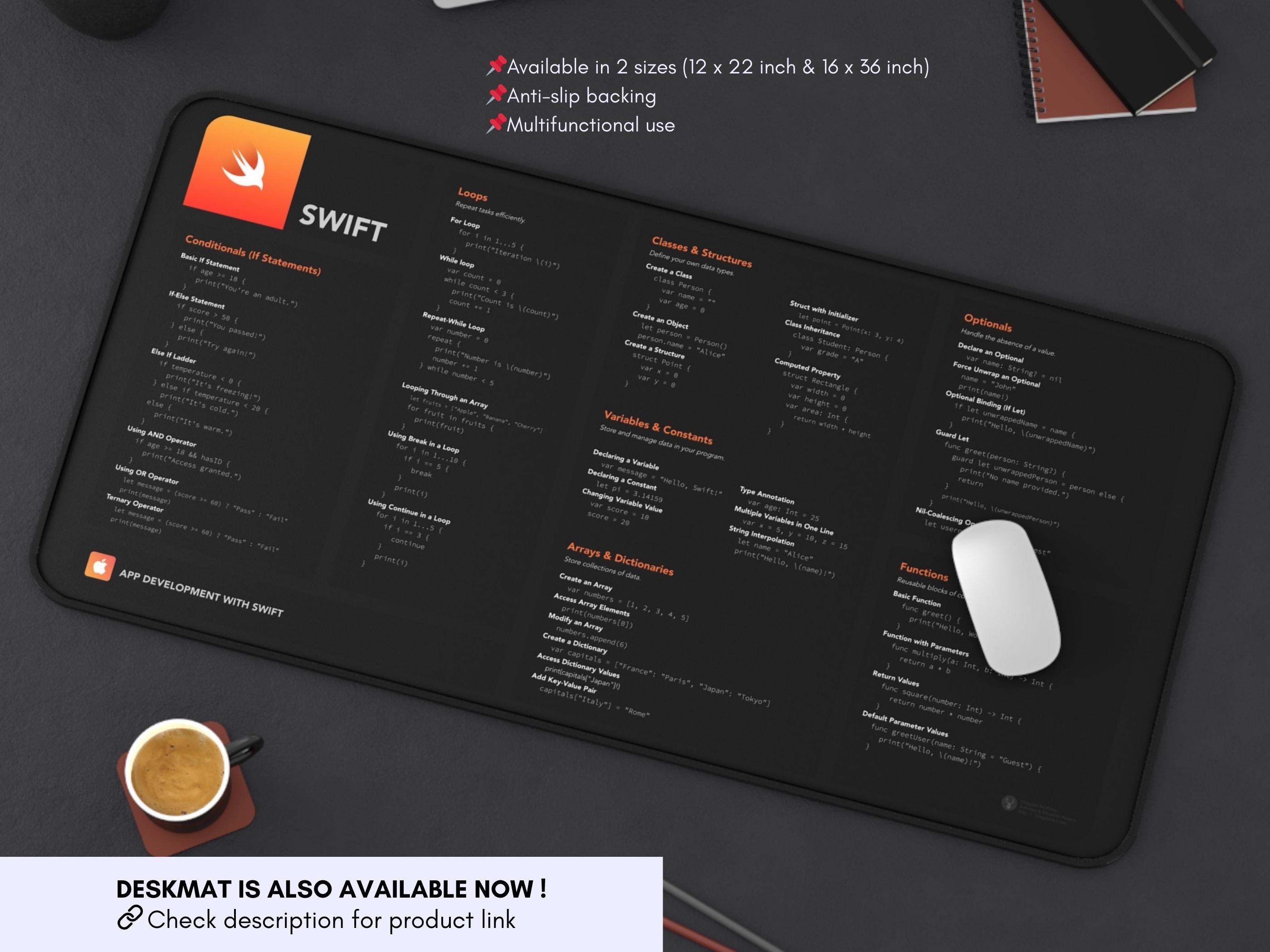 Swift Cheat Sheet Swift Coding Poster Swift Programming Guide IOS ...