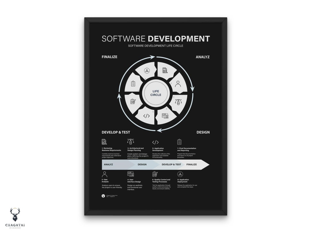 Software Developer Gift Office Decor Developing Life Circle Software ...