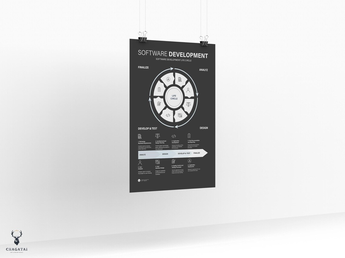 Software Developer Gift Office Decor Developing Life Circle Software ...
