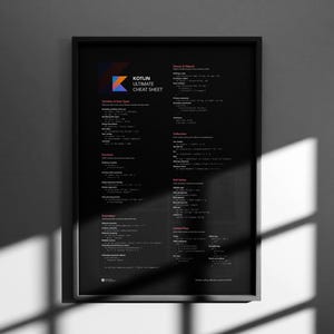 Kotlin Cheat Sheet Kotlin Coding Guide Android Developer Tool Kotlin Syntax Chart Programming ...