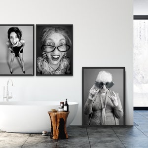 Funny Toilet Decor WC Print Wall Decor Toilet Accessories Women in WC ...